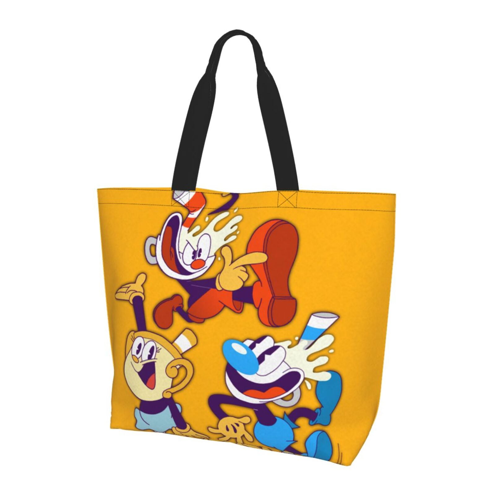 Cuphead Tote Bags Reusable Women Shoulder Bag Grocery Bag Travel Beach ...