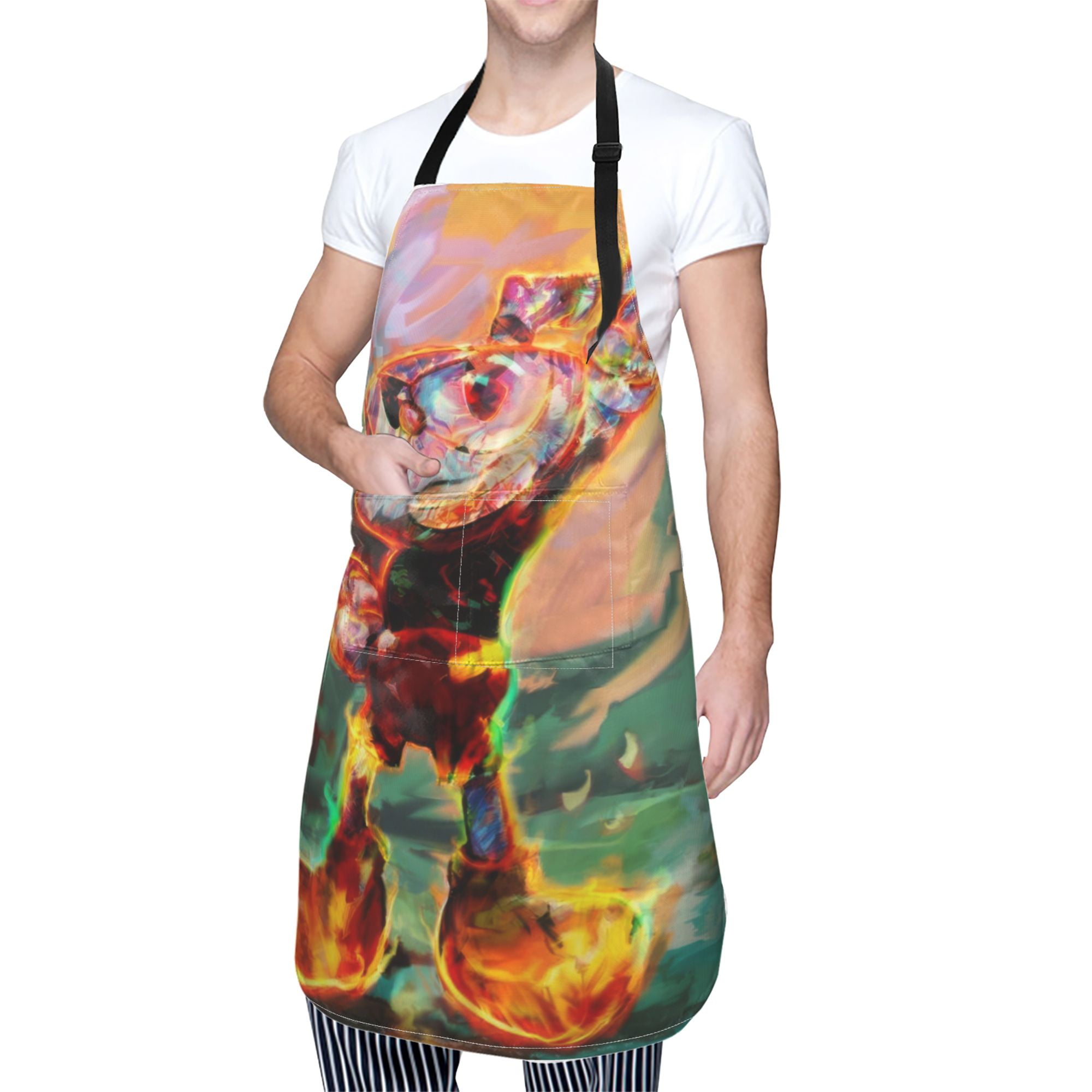 Cup-Head Waterproof Apron with 2 Pockets for Men Women, Adjustable Chef ...