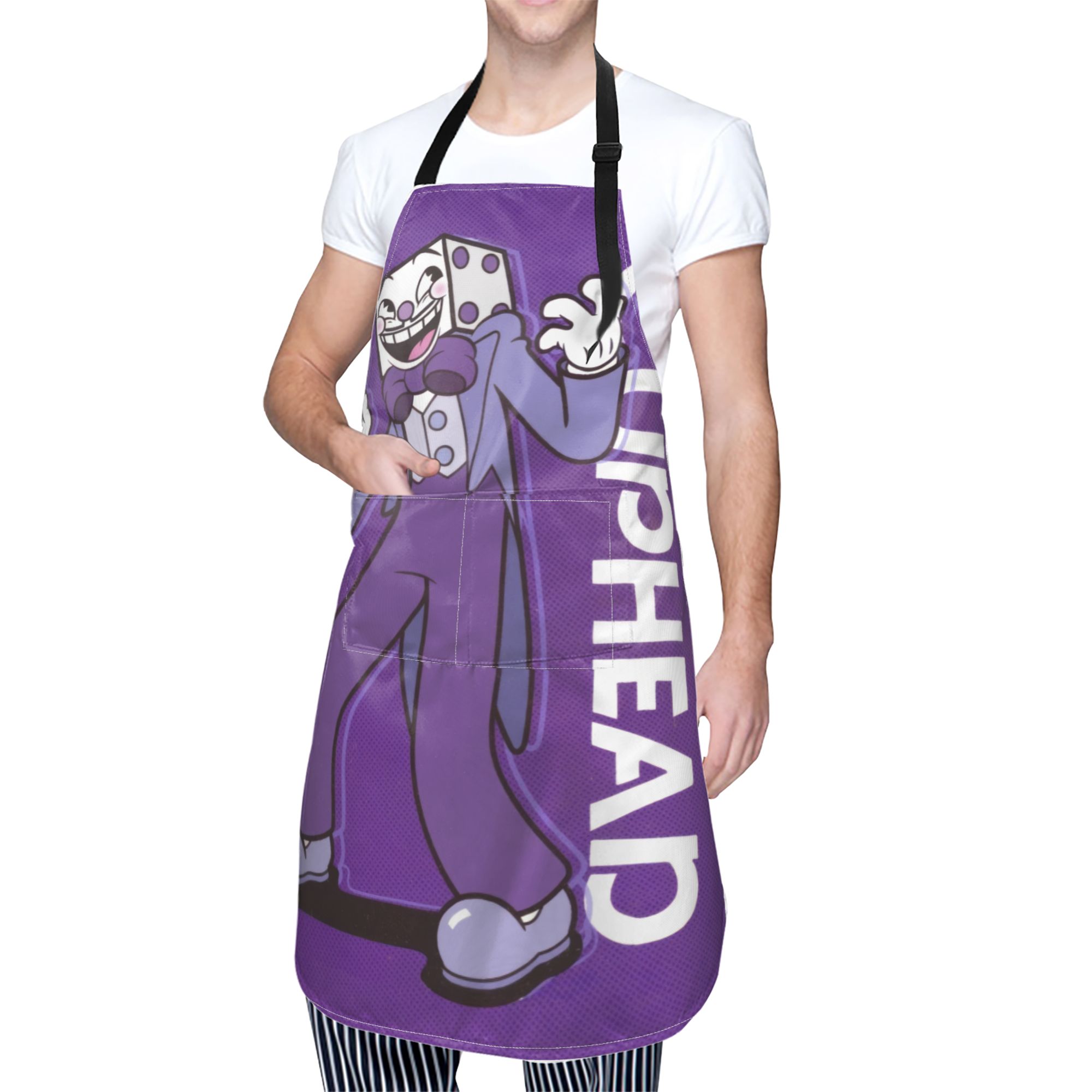 Cup-Head Waterproof Apron with 2 Pockets for Men Women, Adjustable Chef ...