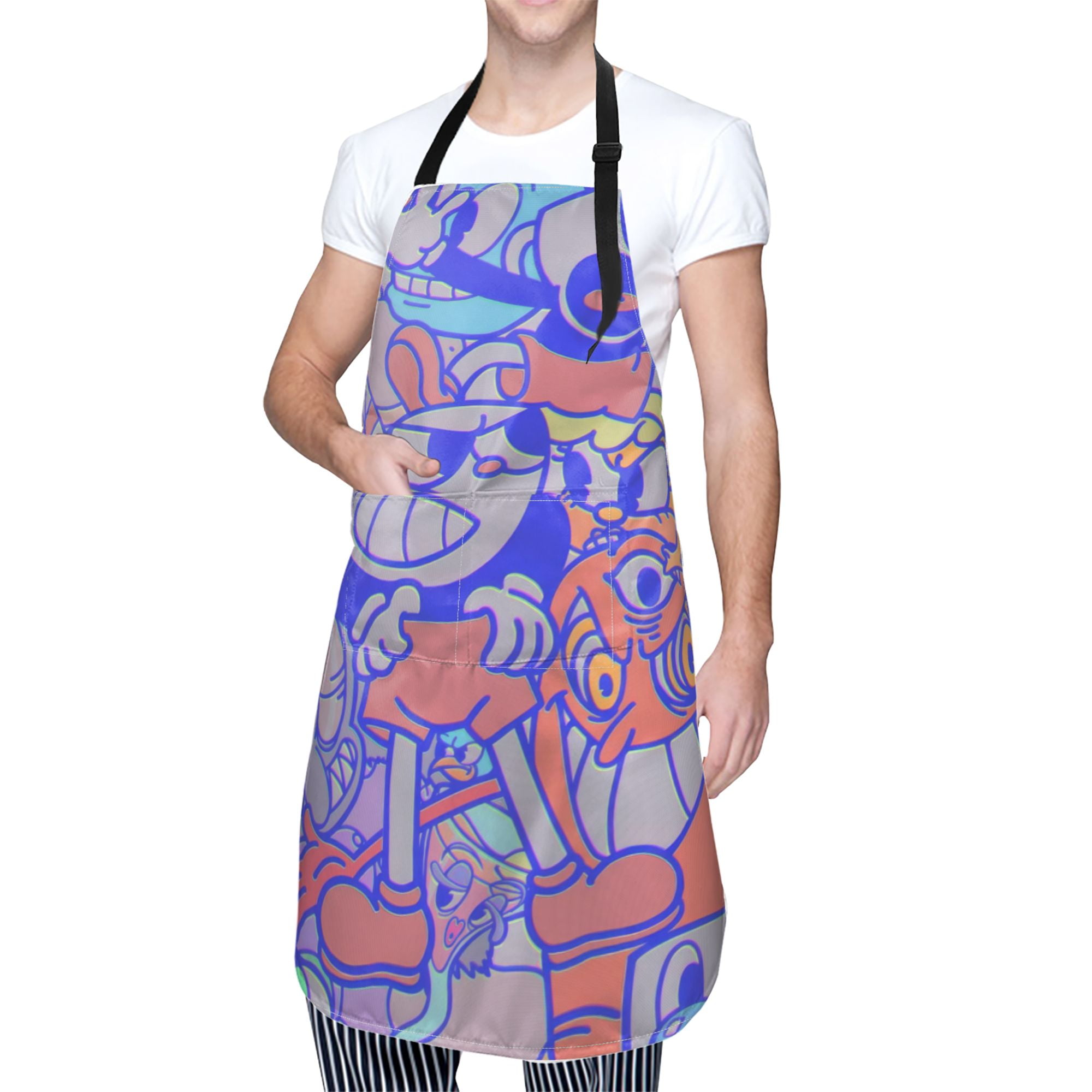 Cup-Head Waterproof Apron with 2 Pockets for Men Women, Adjustable Chef ...