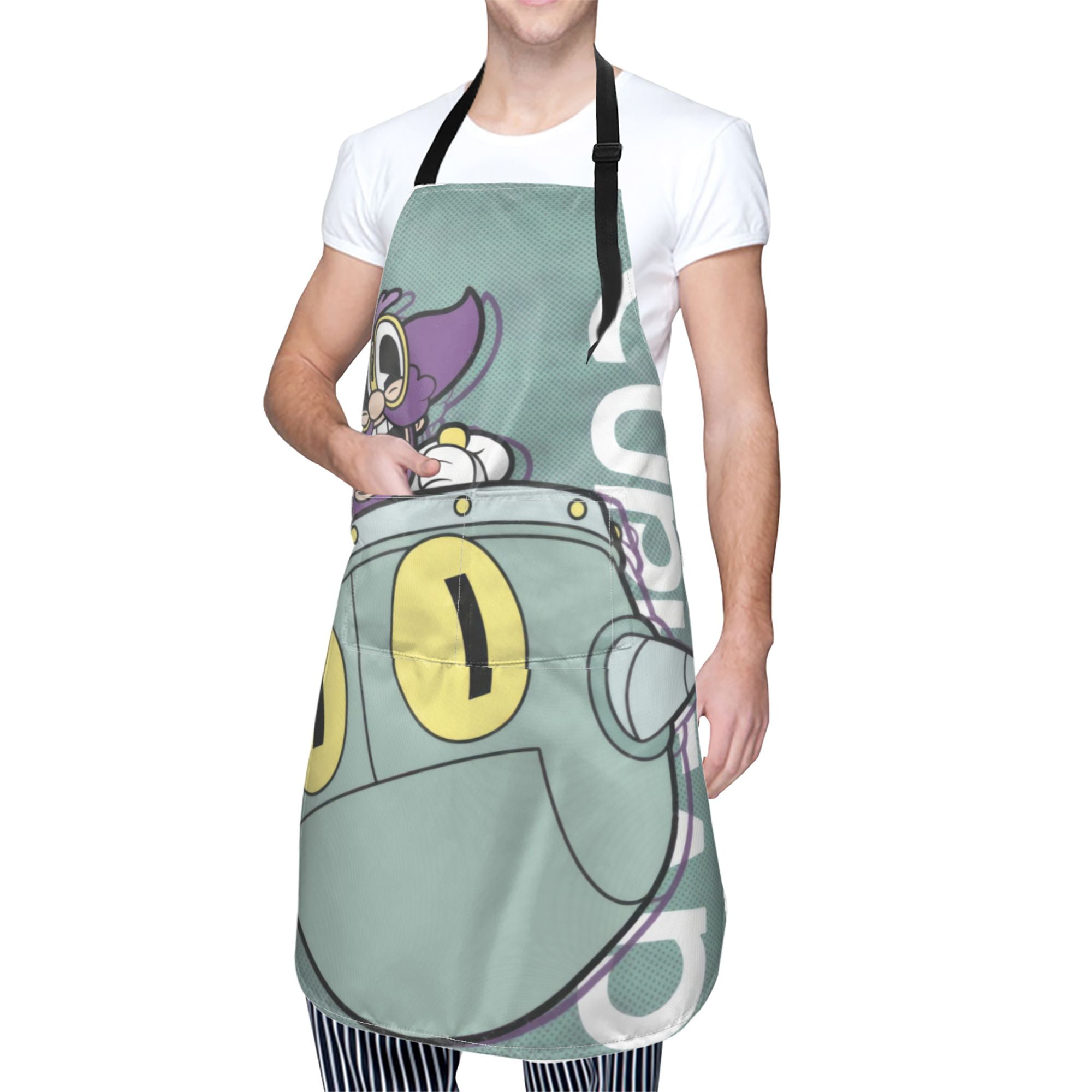 Cup-Head Waterproof Apron with 2 Pockets for Men Women, Adjustable Chef ...