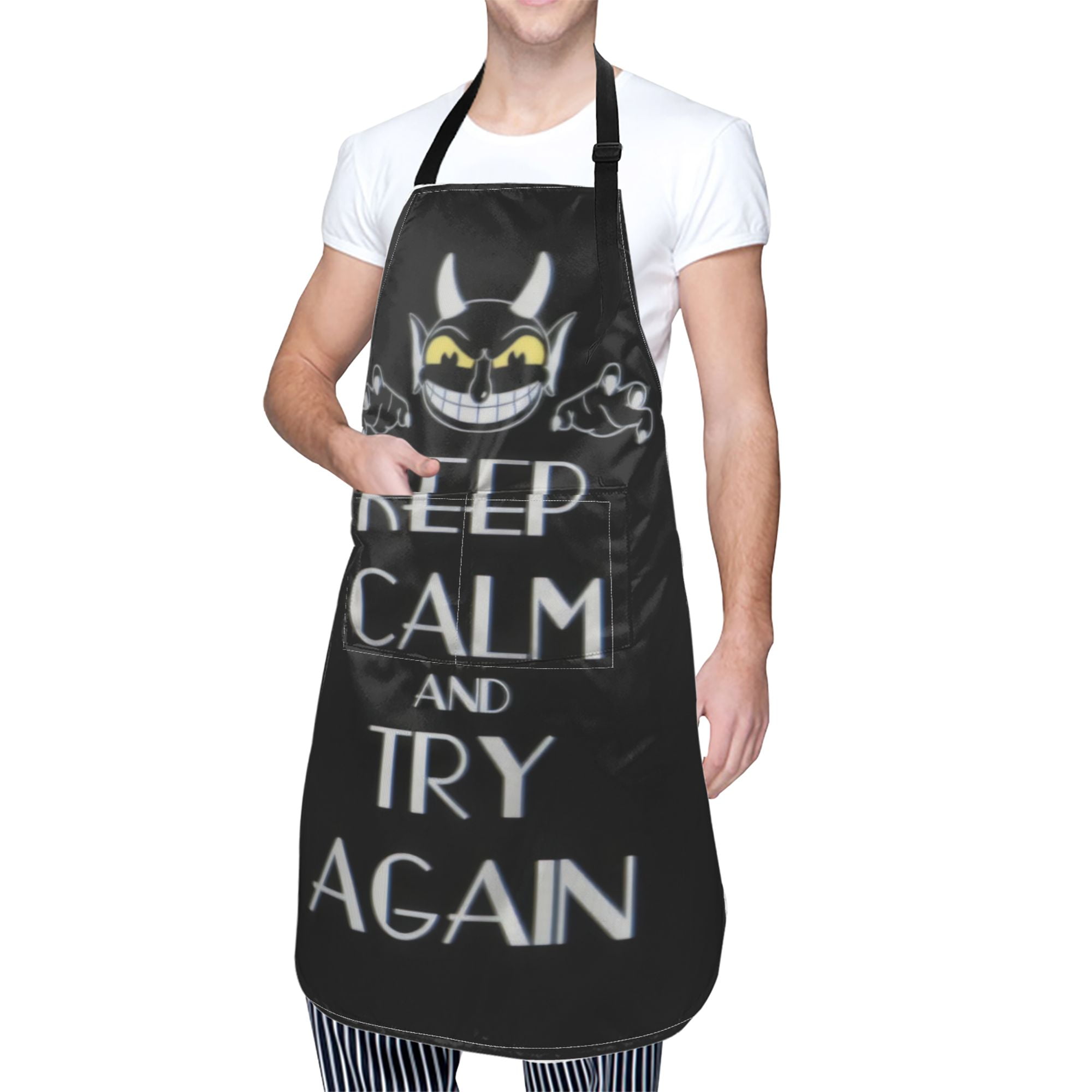 Cup-Head Waterproof Apron with 2 Pockets for Men Women, Adjustable Chef ...