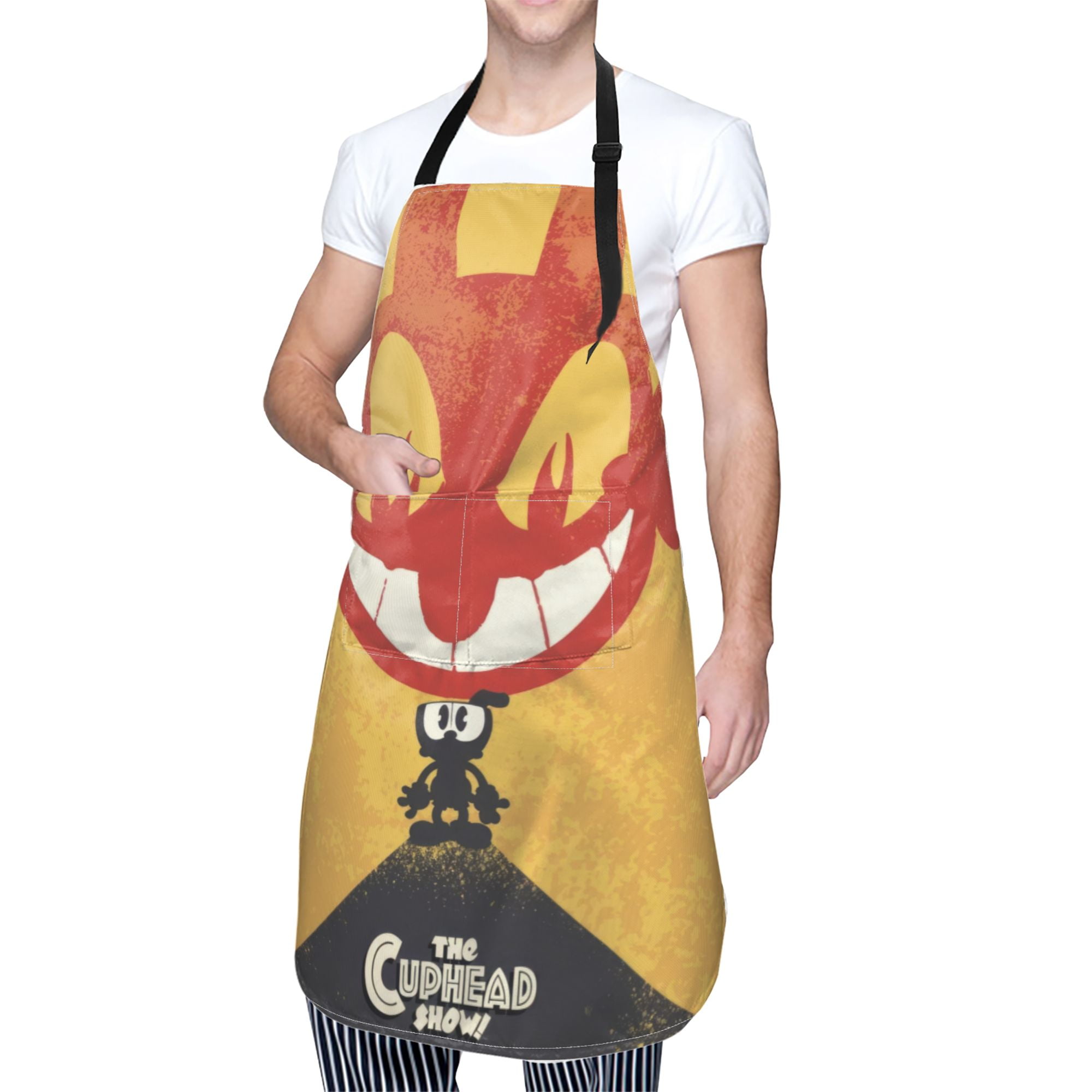 Cup-Head Waterproof Apron with 2 Pockets for Men Women, Adjustable Chef ...