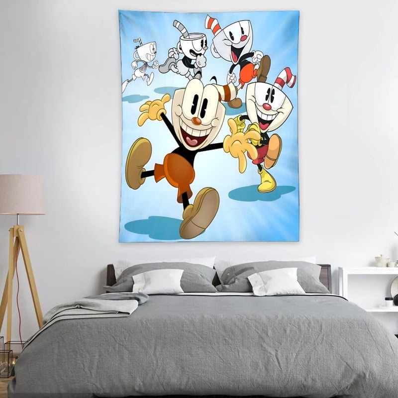 Cuphead tapestry 40 x 60 inches with vivid colors realistic details ...