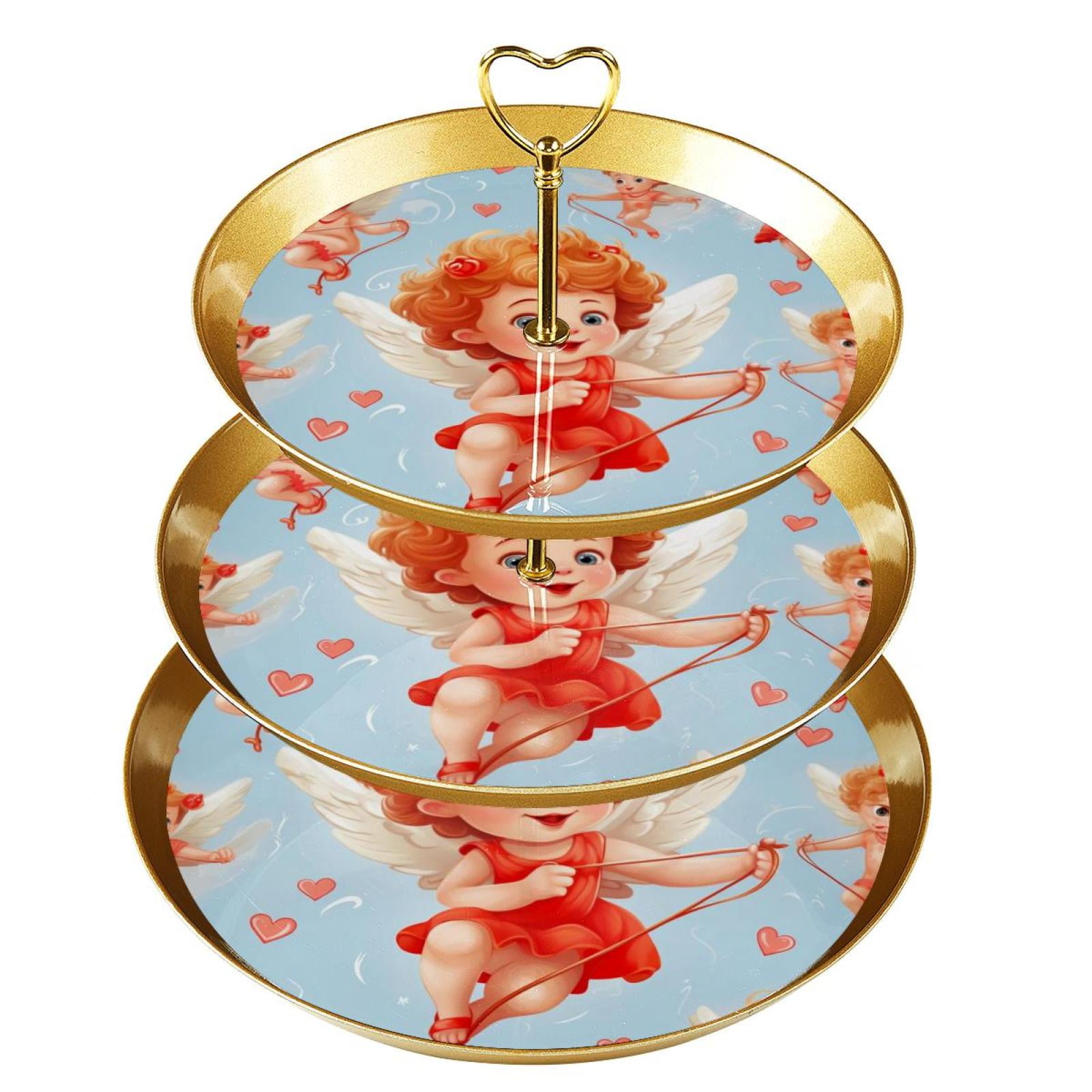 Cupid 32cm Plastic Discs Cupcake Stand with Iron Pillars | Dessert ...