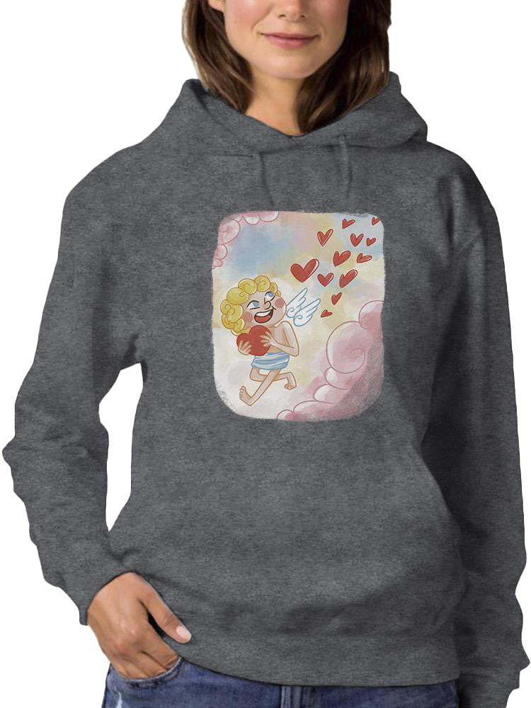 Cupid And Hearts Hoodie Women -Smartprints Designs, Female Large ...