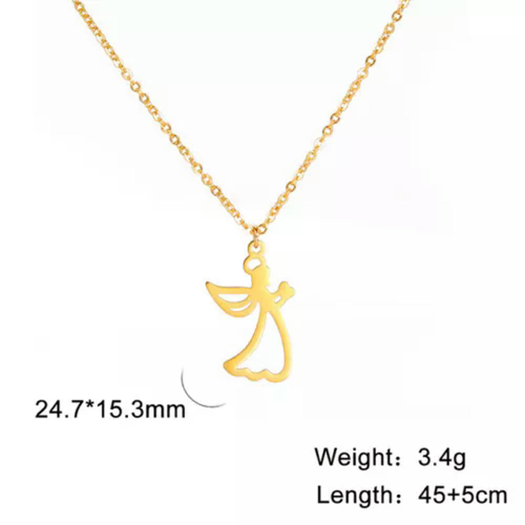 Cupid Angel God Pendant Necklace for Women Stainless Steel Jewelry ...