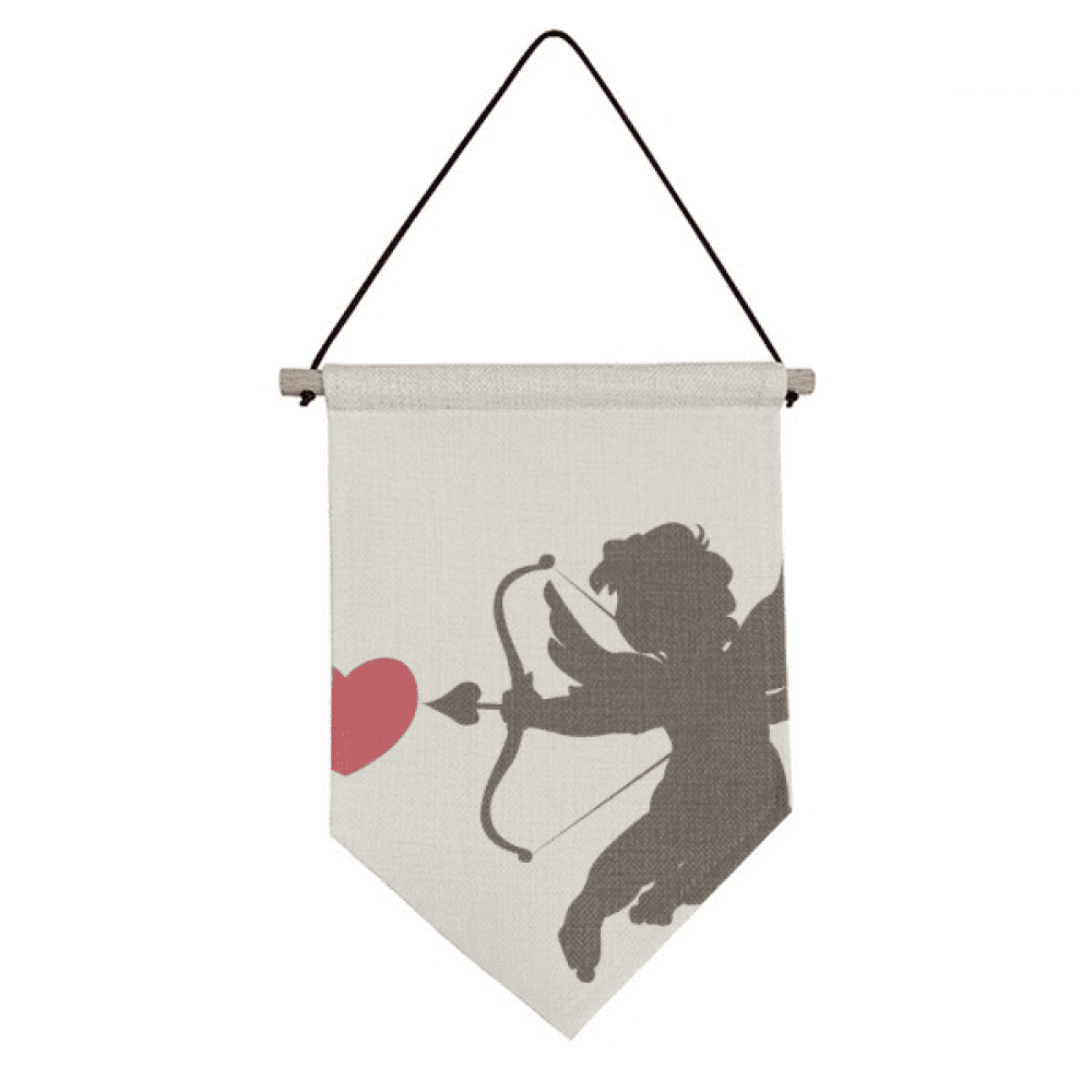Cupid Angel Love Heart Pattern Canvas Flag Hanging Wall Art Decor ...