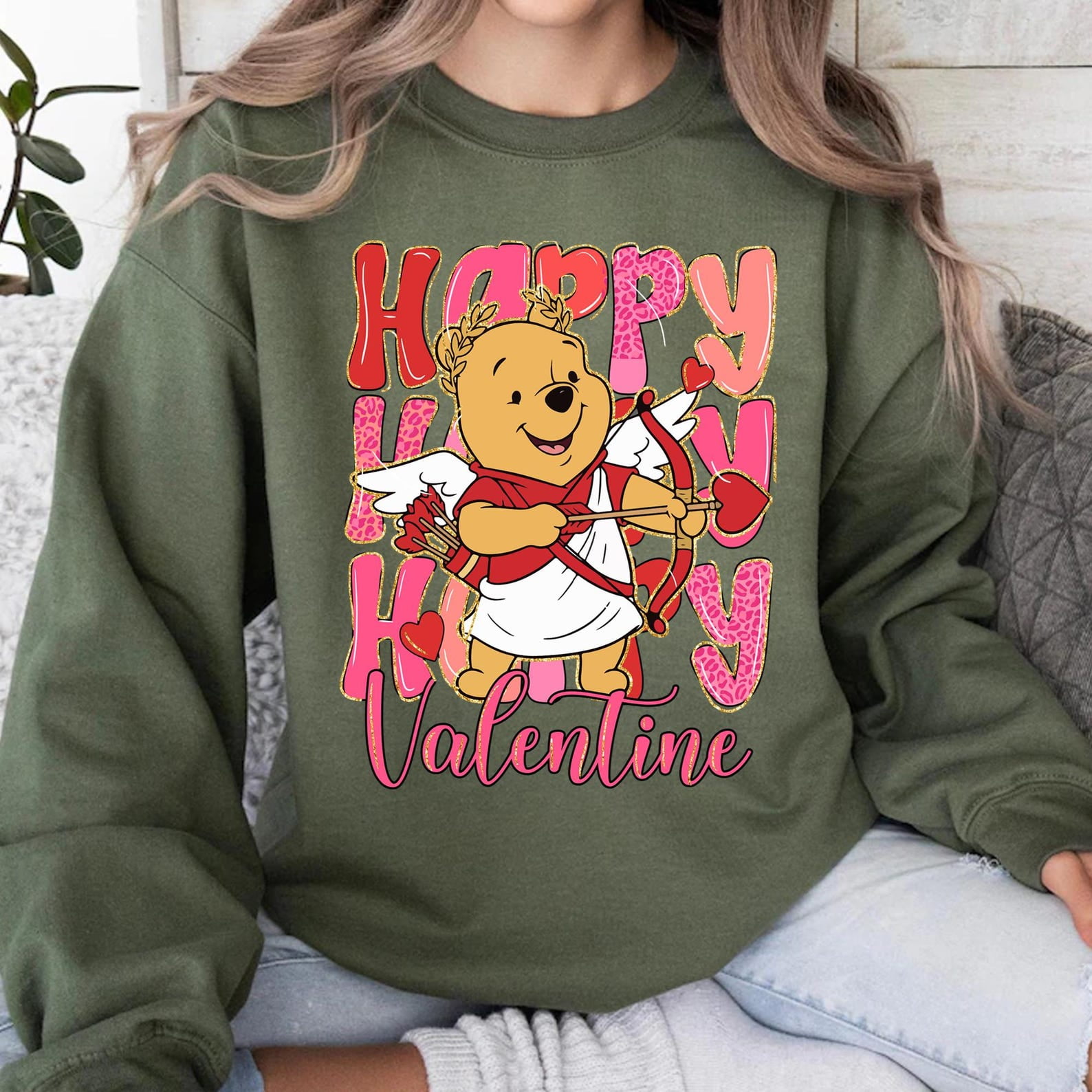 Cupid Bear Design, Disney Winnie the Pooh Valentine , Retro Gift ...