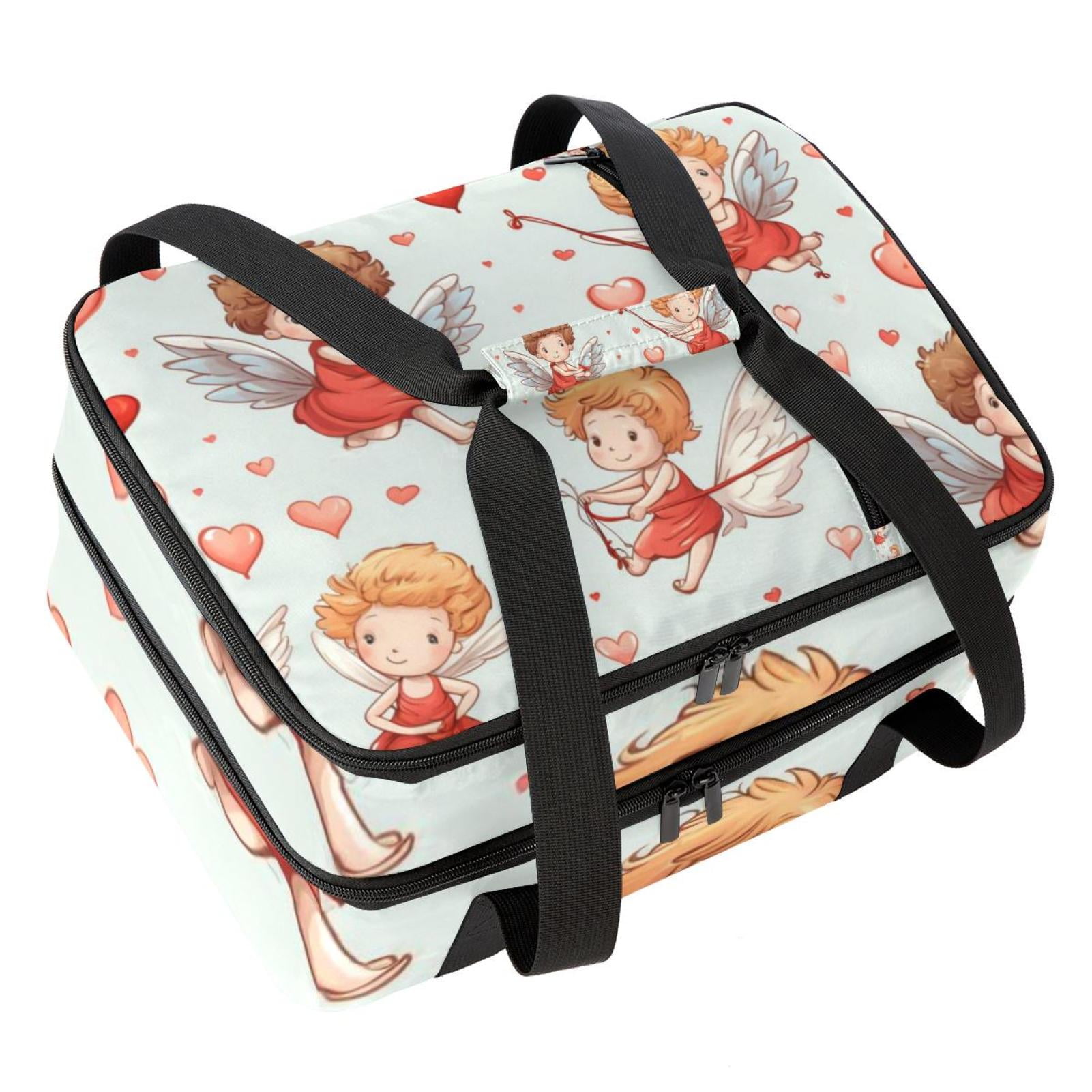 Cupid Double Layered Insulated Lunch Bag with Two Compartments - Large ...