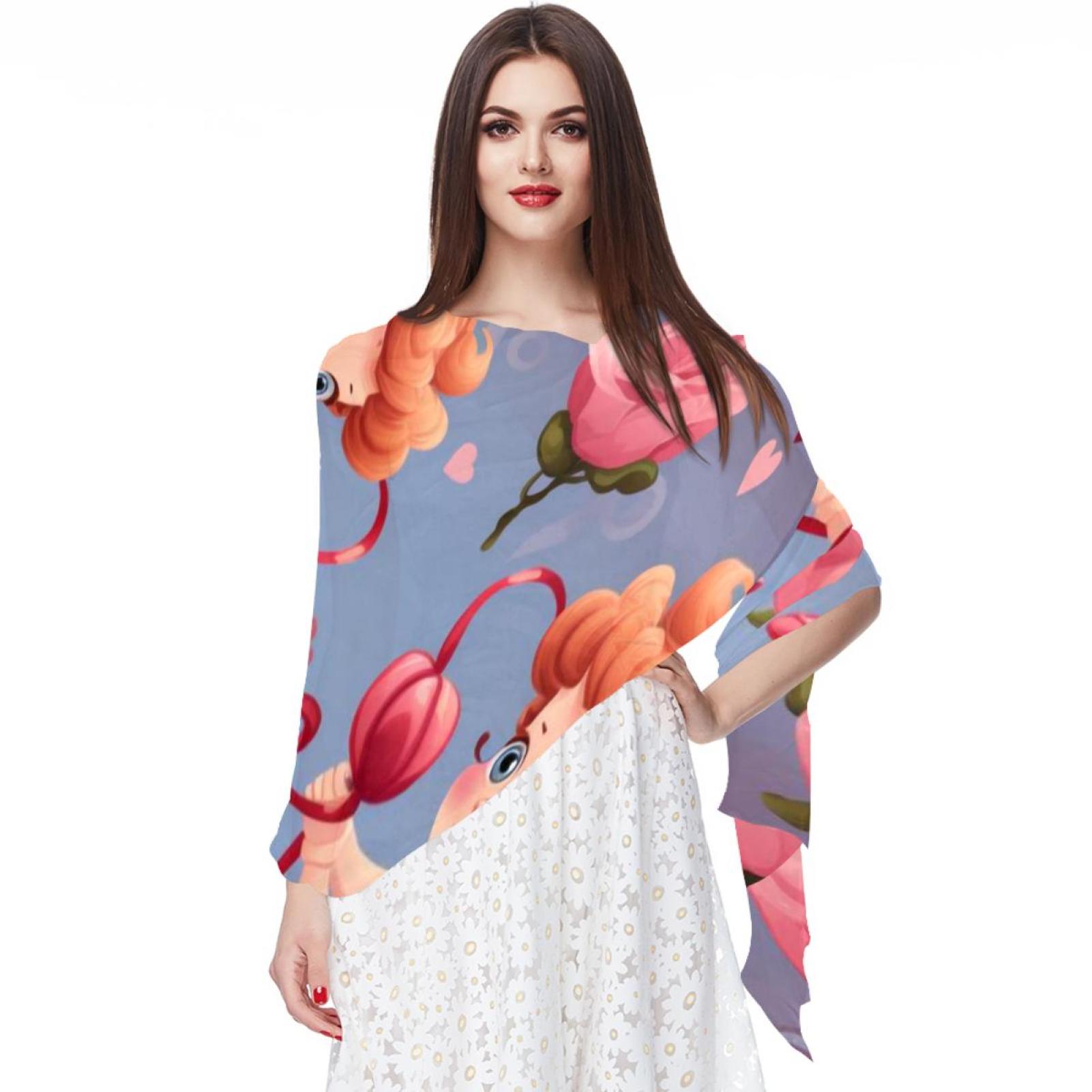 Cupid Elegant Translucent Chiffon Silk Scarf 180*73 - Light Breathable ...