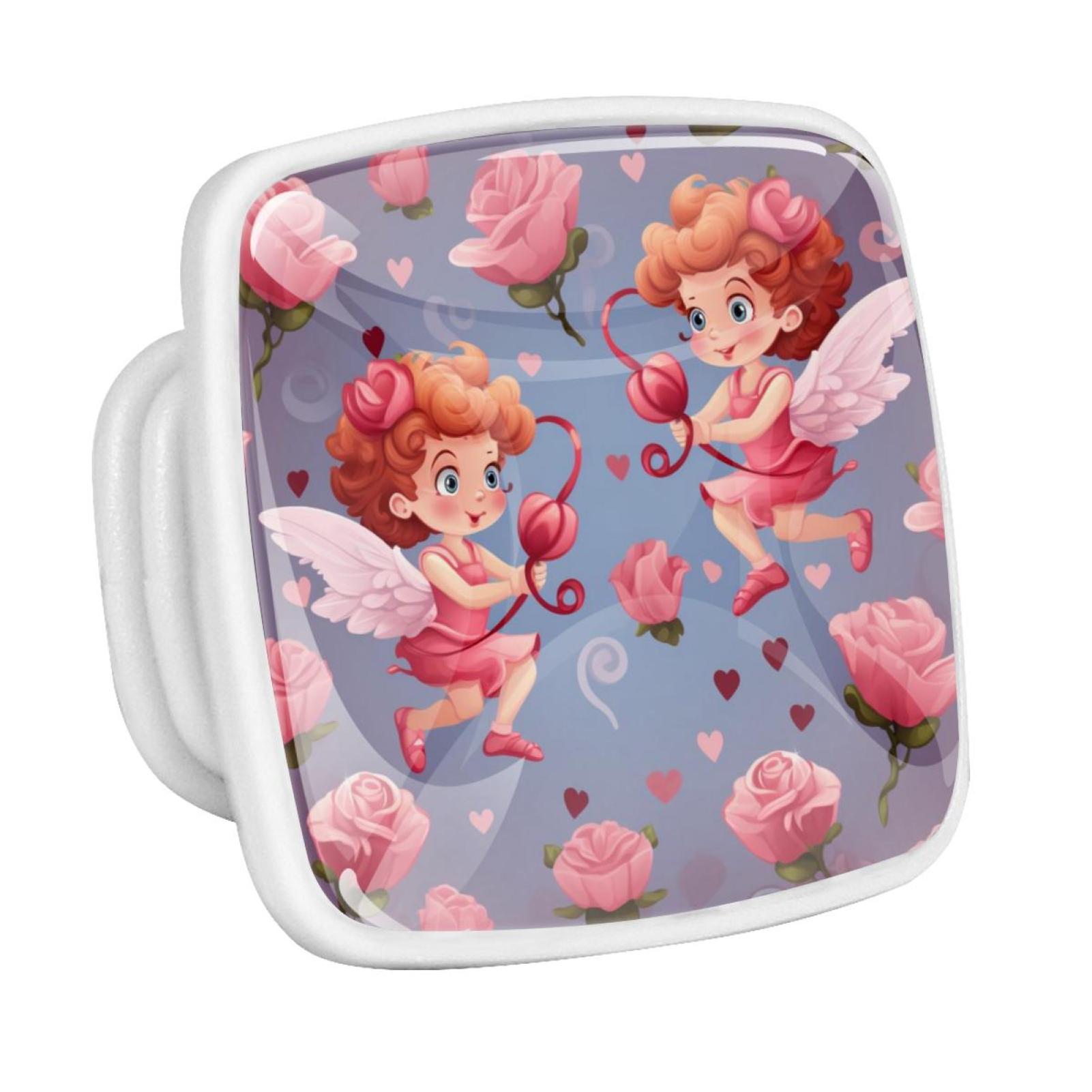 Cupid Fluorescent Drawer Pulls with Screws Square 4-Pack Glow Dark ...