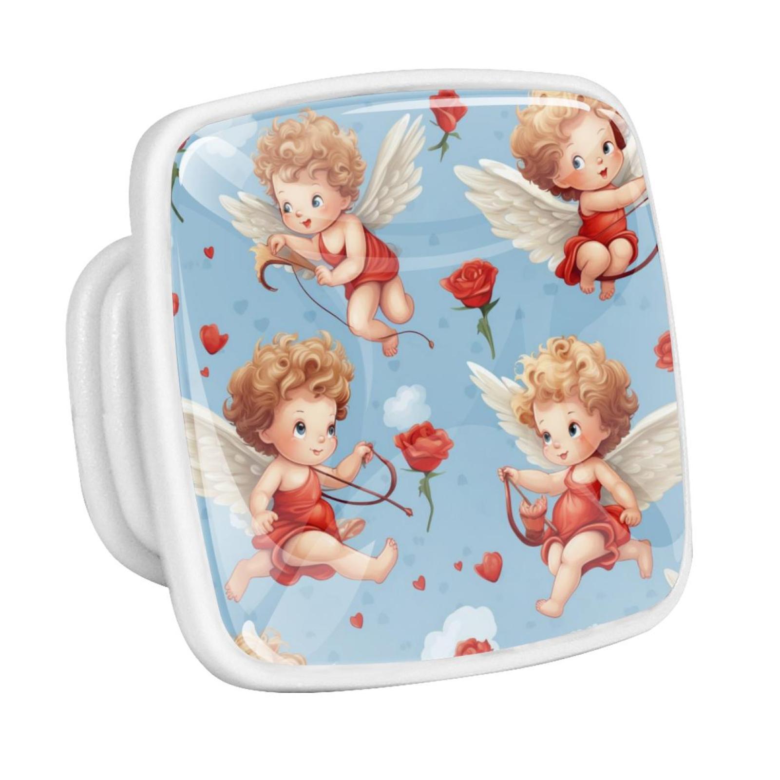 Cupid Fluorescent Drawer Pulls with Screws Square 4-Pack Glow Dark ...