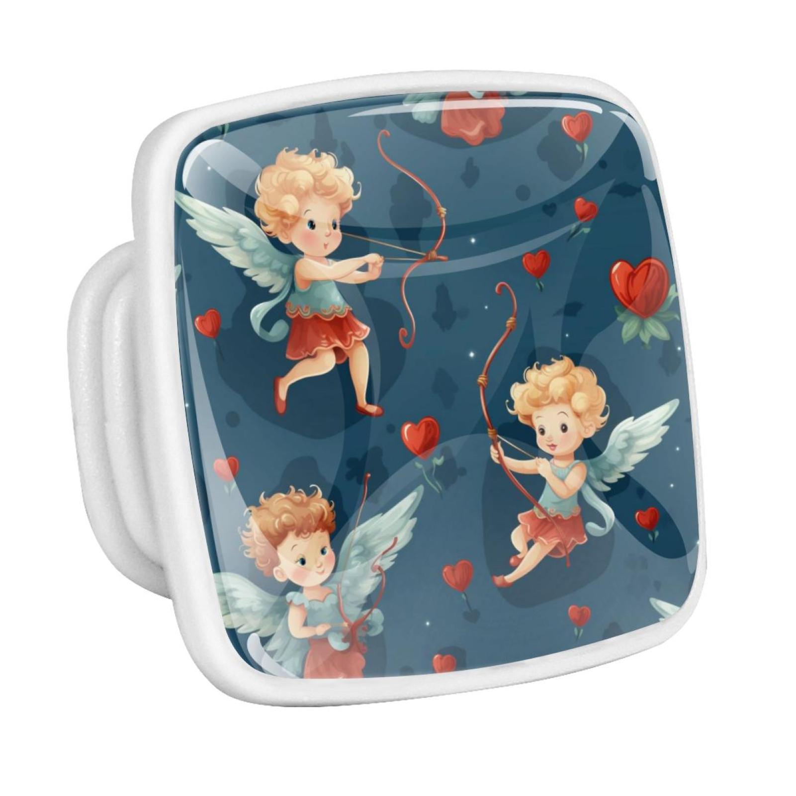 Cupid Fluorescent Drawer Pulls with Screws Square 4-Pack Glow Dark ...