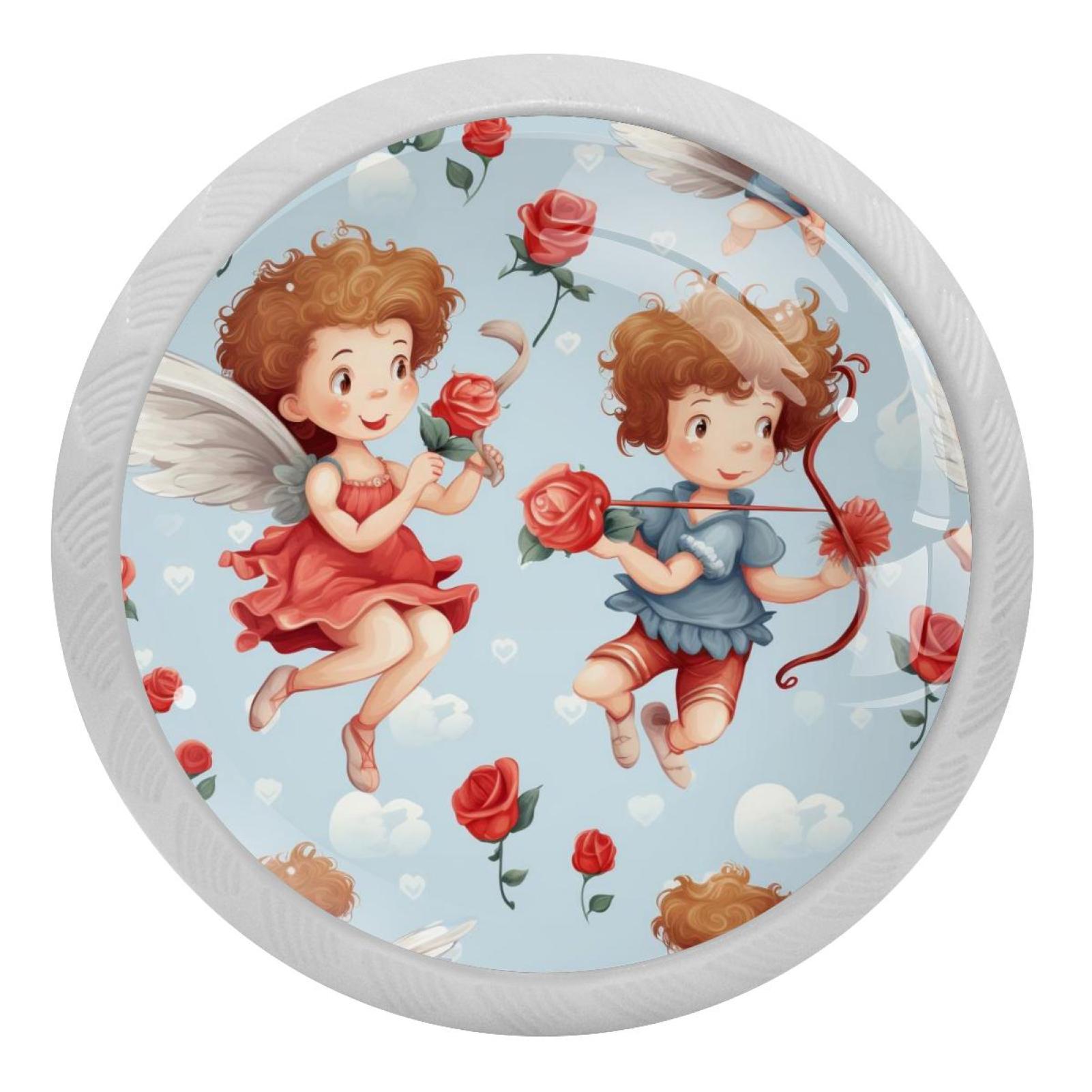 Cupid Fluorescent Drawer Pulls with Screws, Round 4-Pack, Glow-in-the ...