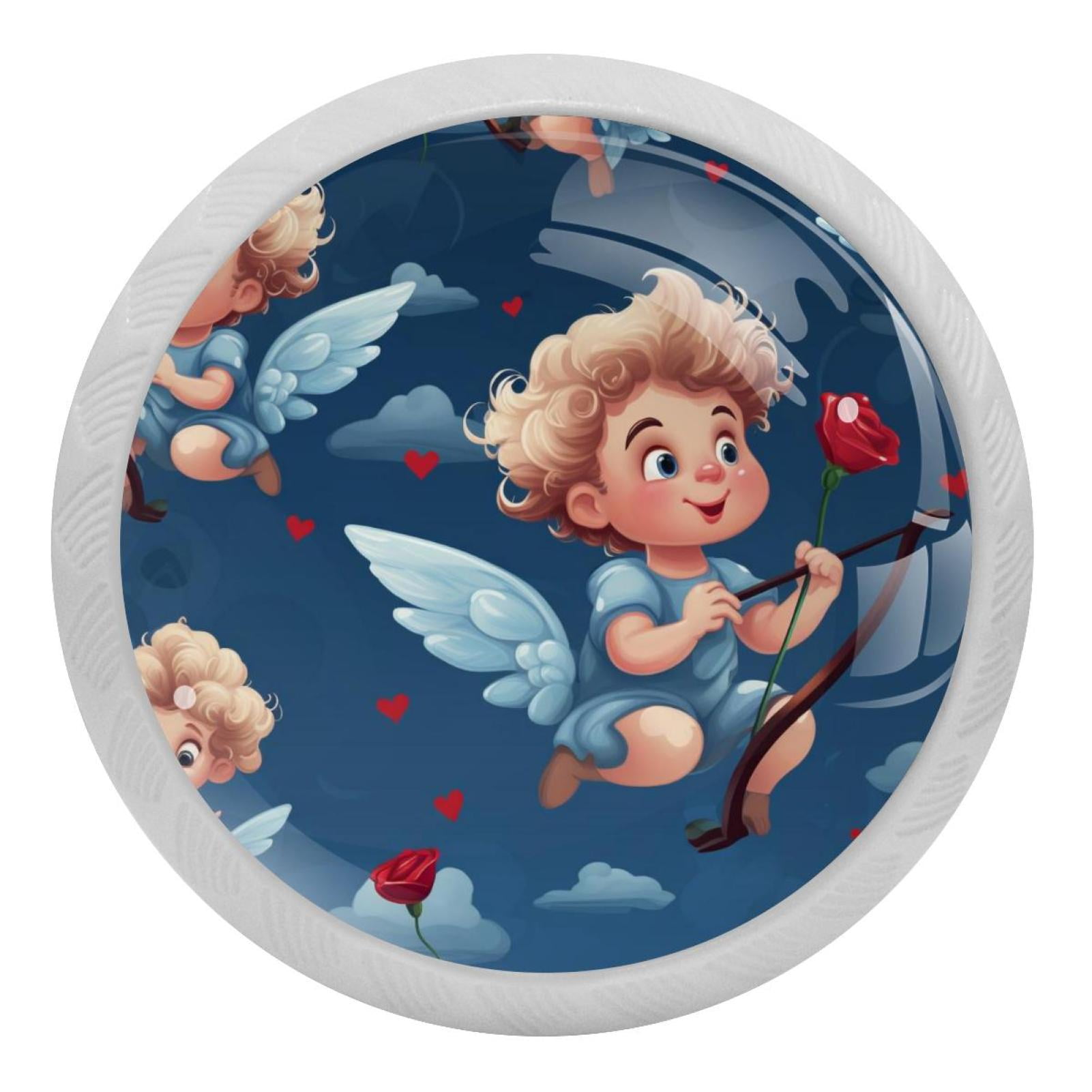 Cupid Fluorescent Glow-in-the-Dark Cabinet Door Knobs - Round 4-Pack ...
