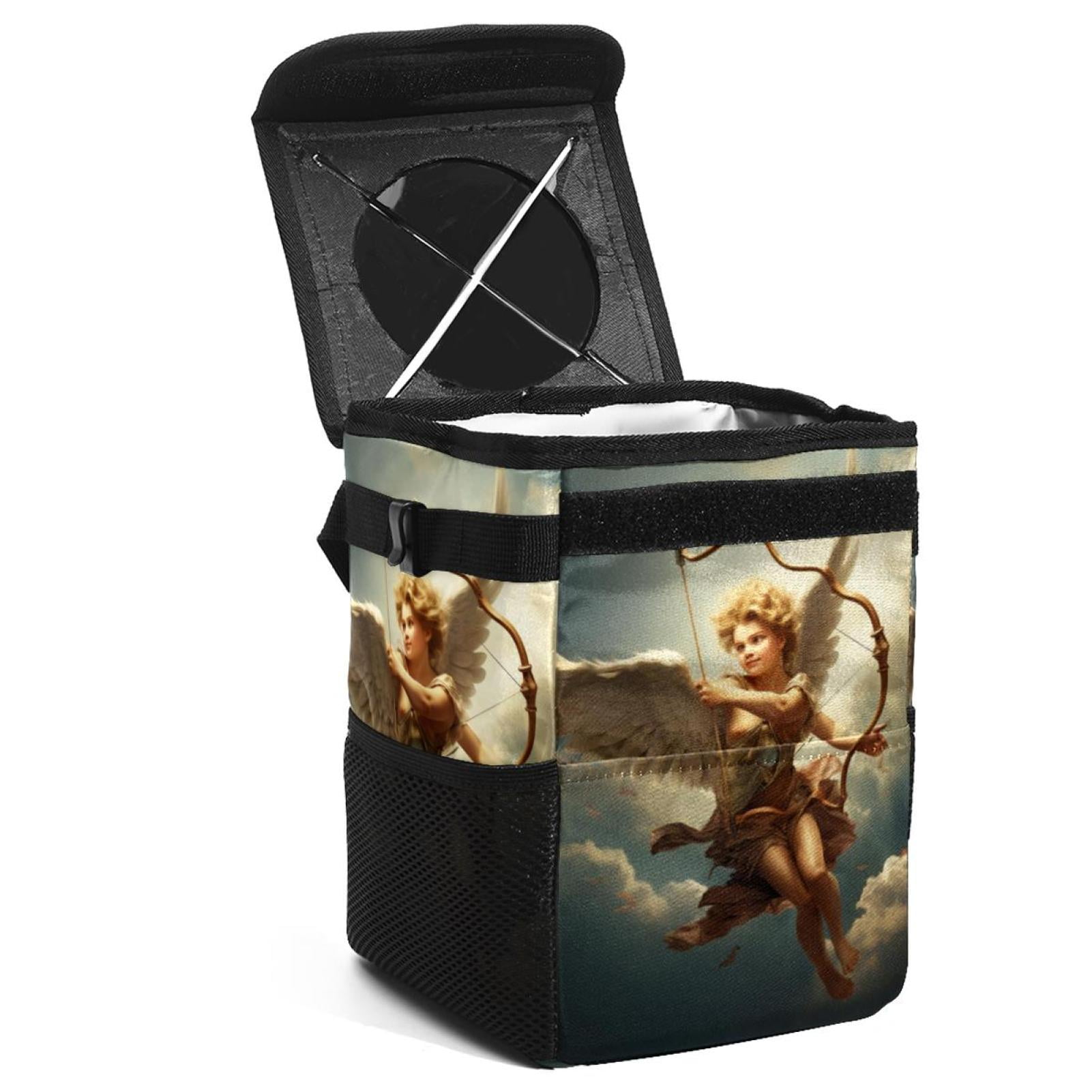 Cupid Foldable Car Trash Bin with Lid, Leak-proof Mini Trash Can for ...