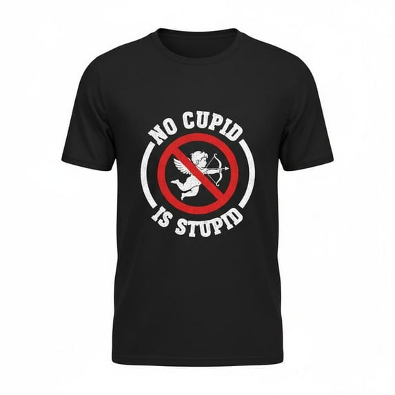 Cupid Is Stupid Anti Valentine Back Print Graphic Tee, Minimal ...