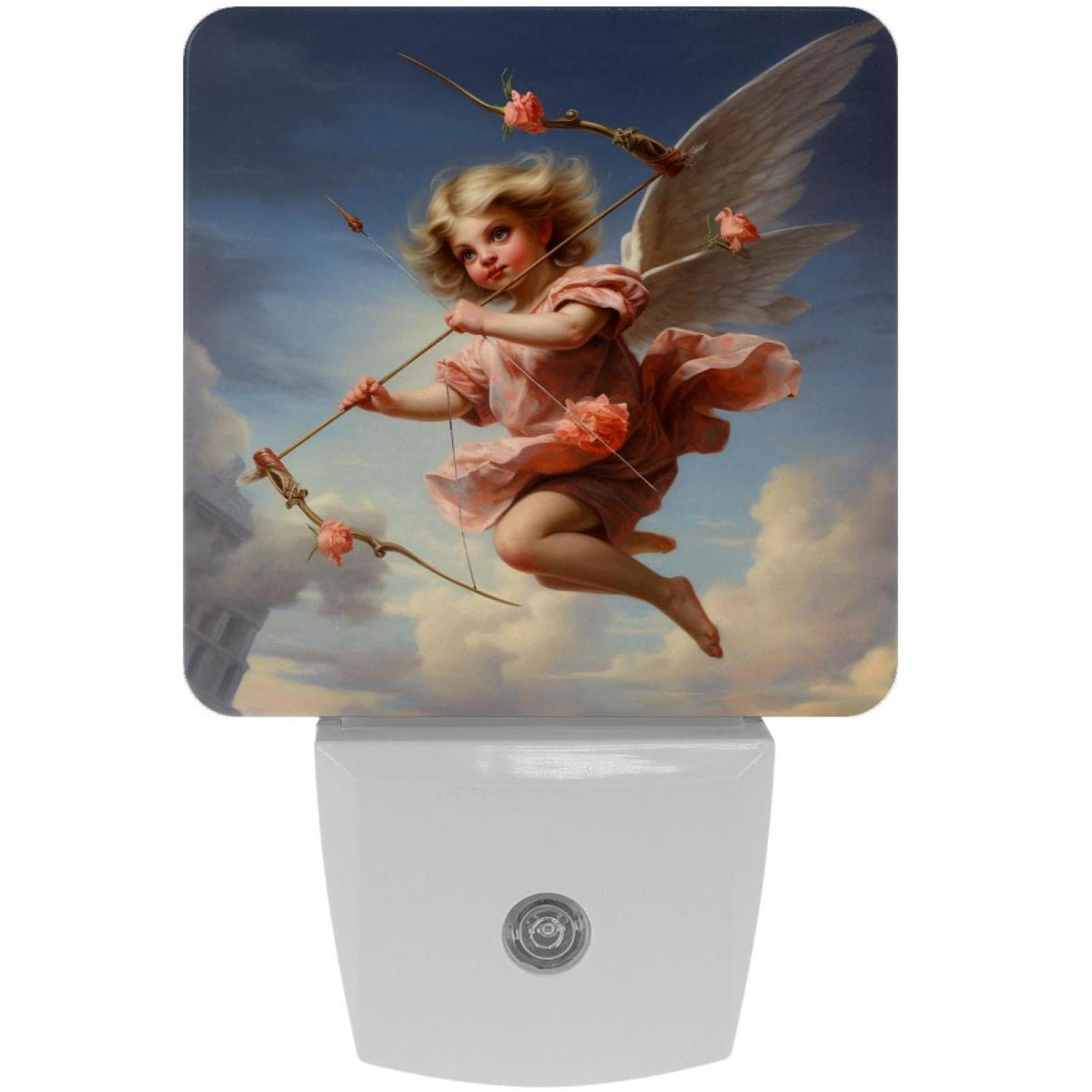 Cupid LED Square Night Lights - Energy Efficient Bedside Lamp with Soft Glow and Auto Sensor ...