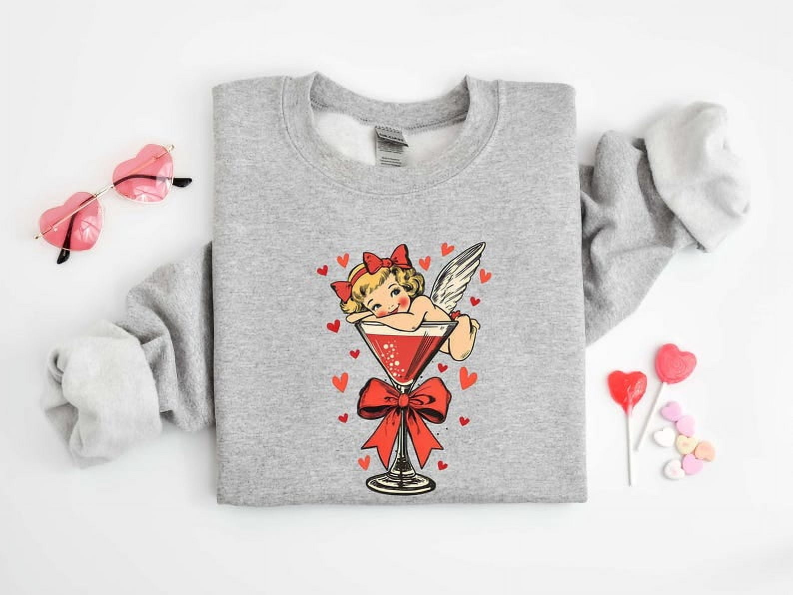 Cupid Martini Valentine Shirt, Valentines Day Sweatshirt, Blowing ...