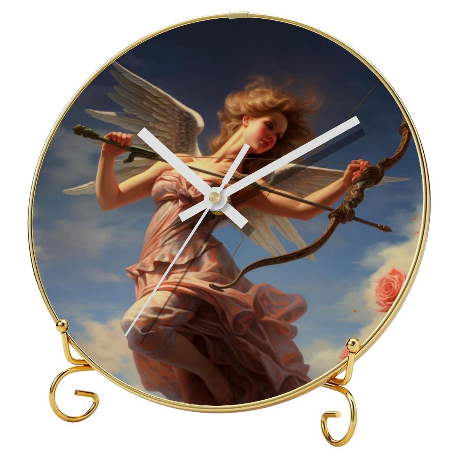 Cupid Premium Round Wall Clocks with Printed Designs, Hooks, and Gold ...