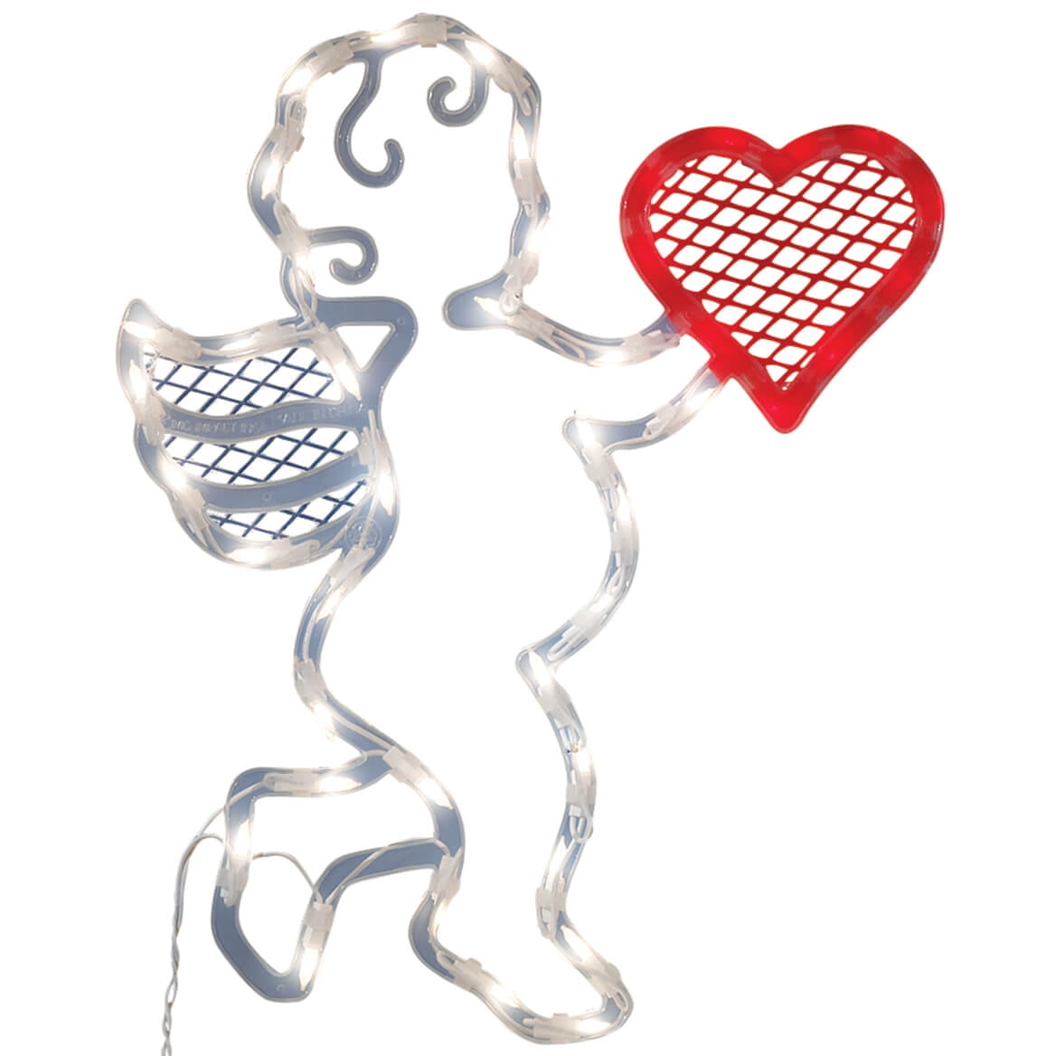 "Cupid Silhouette with Heart, 17""x14"" Valentine's Day Window Light ...