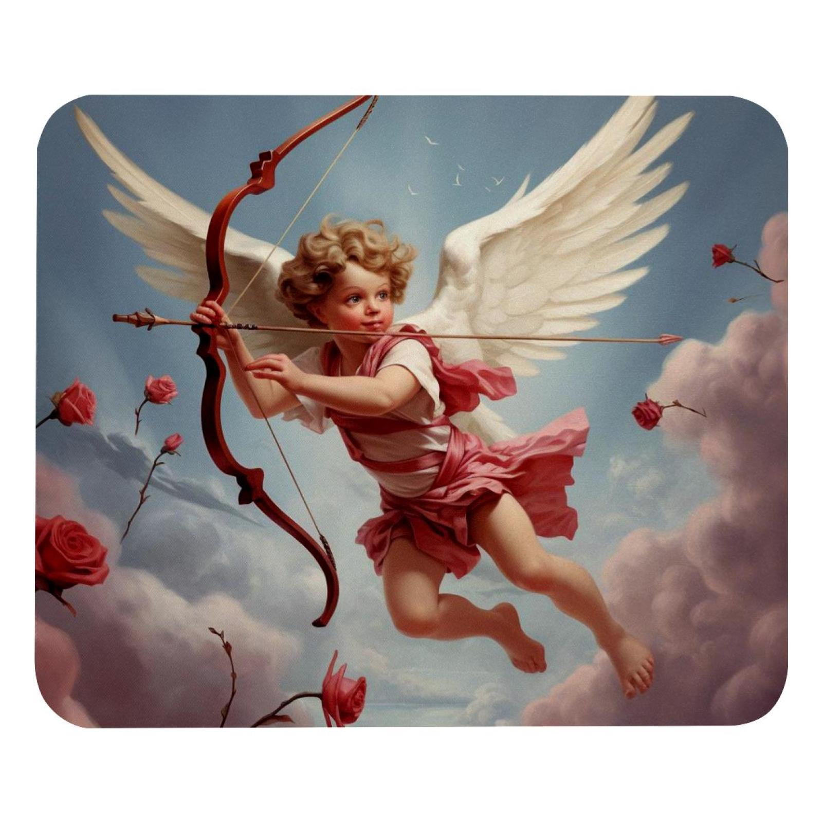 Cupid Square Desk Mat, 8.3x9.8 Inch, Non-Slip Rubber Bottom, Printed ...