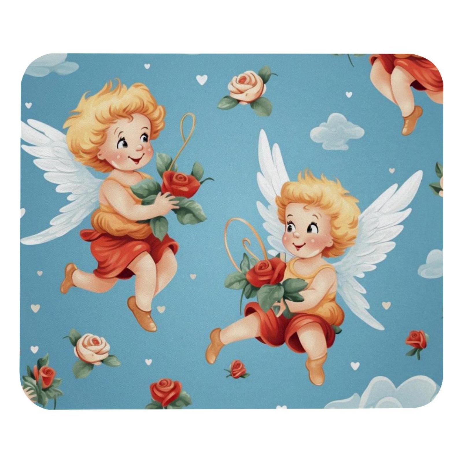 Cupid Square Desk Mat Gaming Mouse Pad, 8.3x9.8 Inch Non-Slip Rubber ...