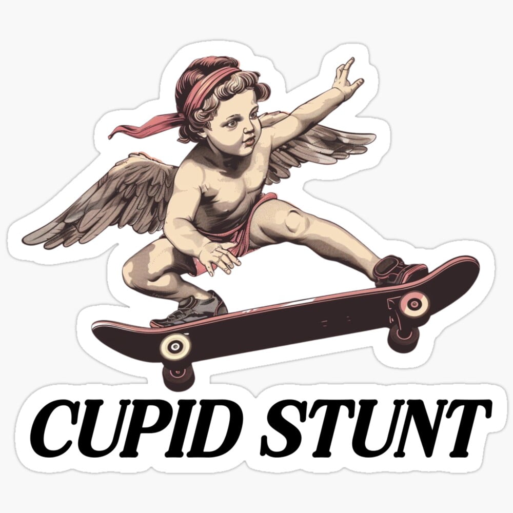 Cupid Stunt Pun Glossy Stickerphone Decal Water Bottle Stickers, Vinyl ...