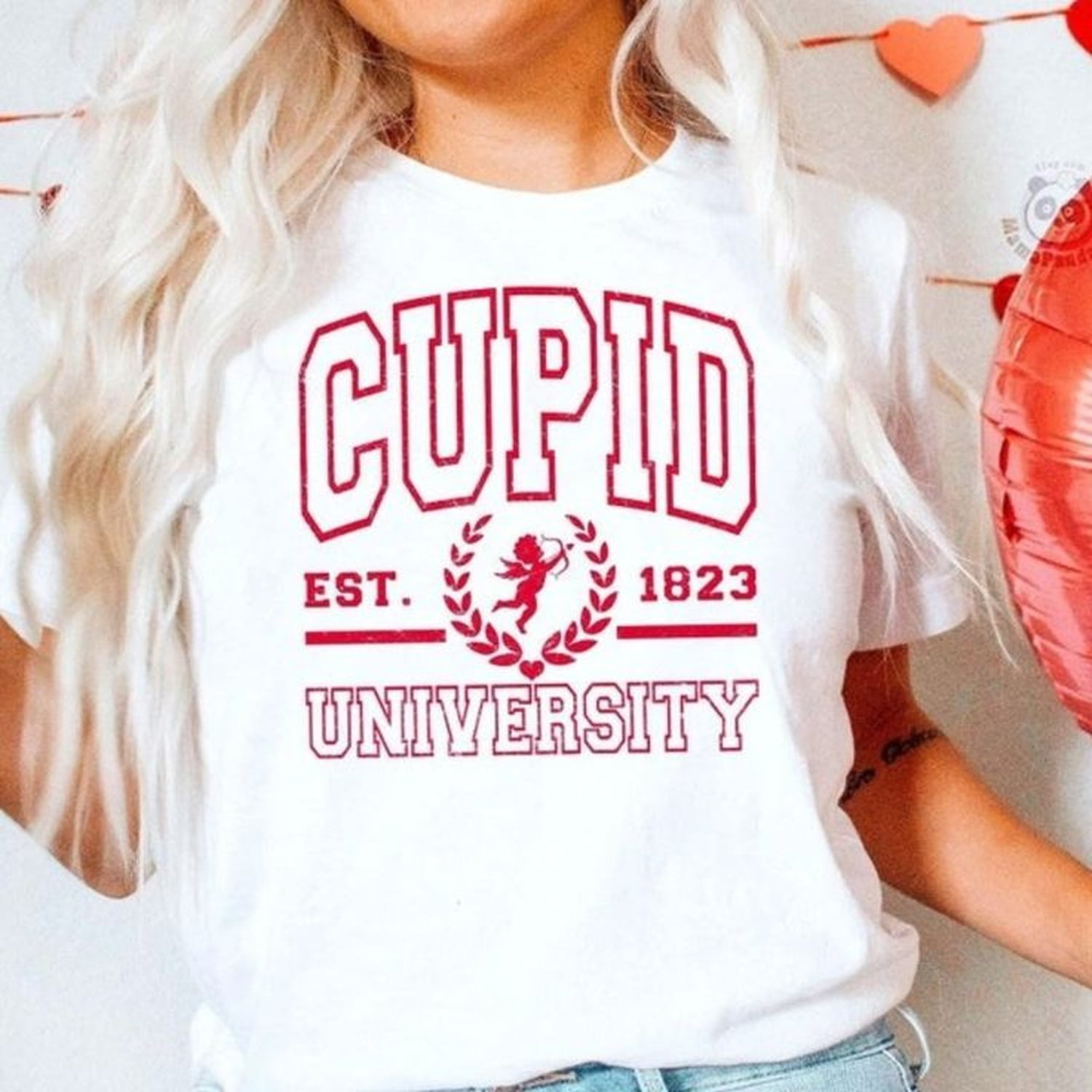 Cupid Unrsity T-S1Hirt, VaL1entine's Dahirt, Love T1EE _ Color_ Black ...