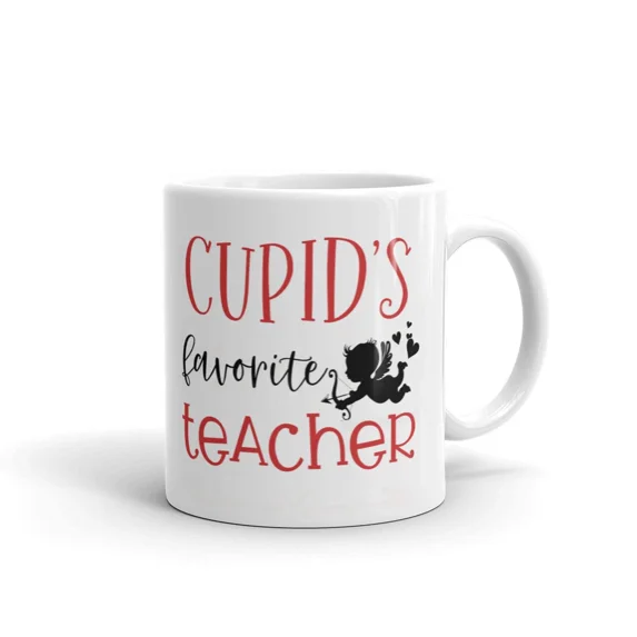 Cupids Favorite Teacher Valentines Cup Gift Coffee Tea Ceramic Mug ...