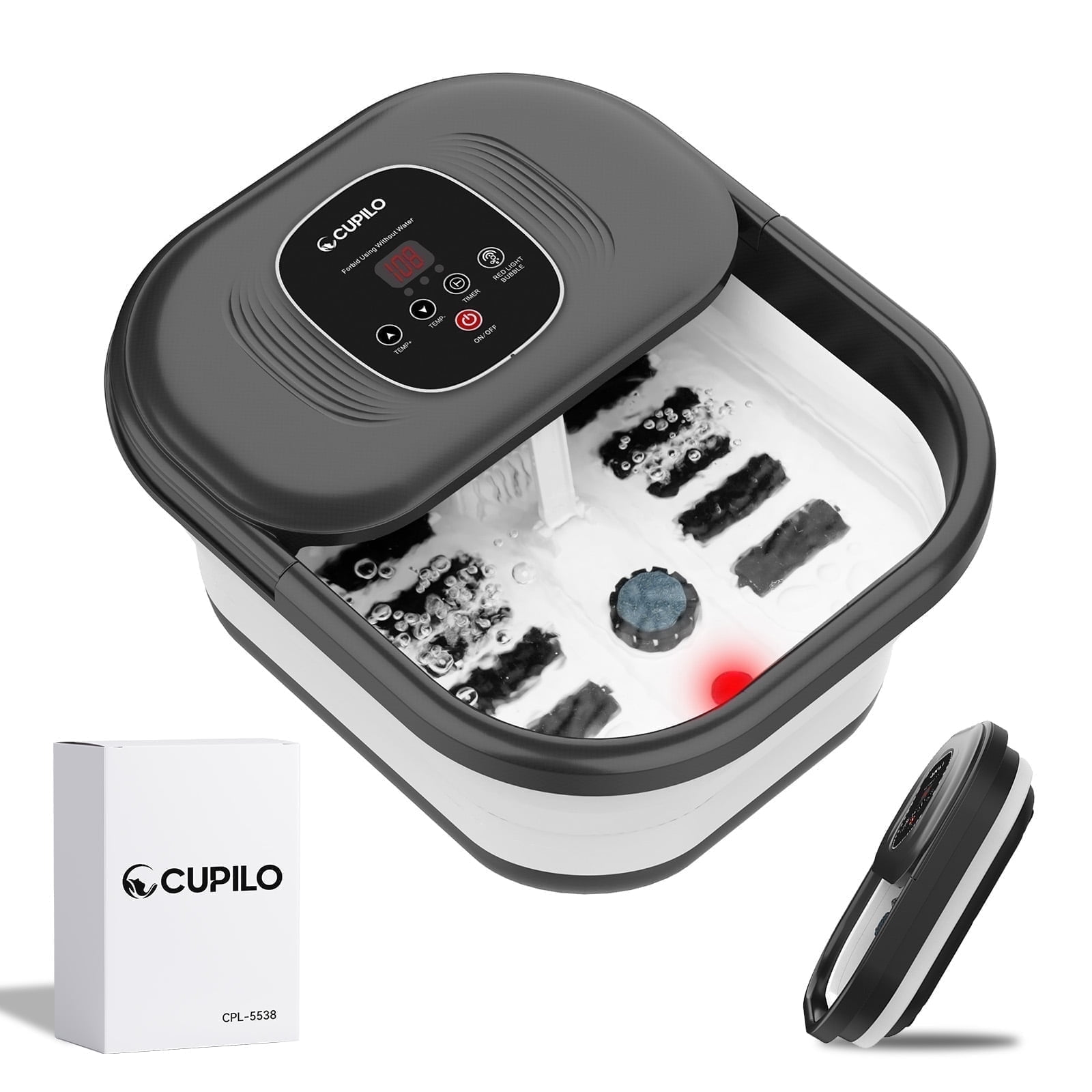 Cupilo Foot Spa Bath Massager with Heat, Collapsible Foot Spa Soaking Tub for Soothe & Relax ...