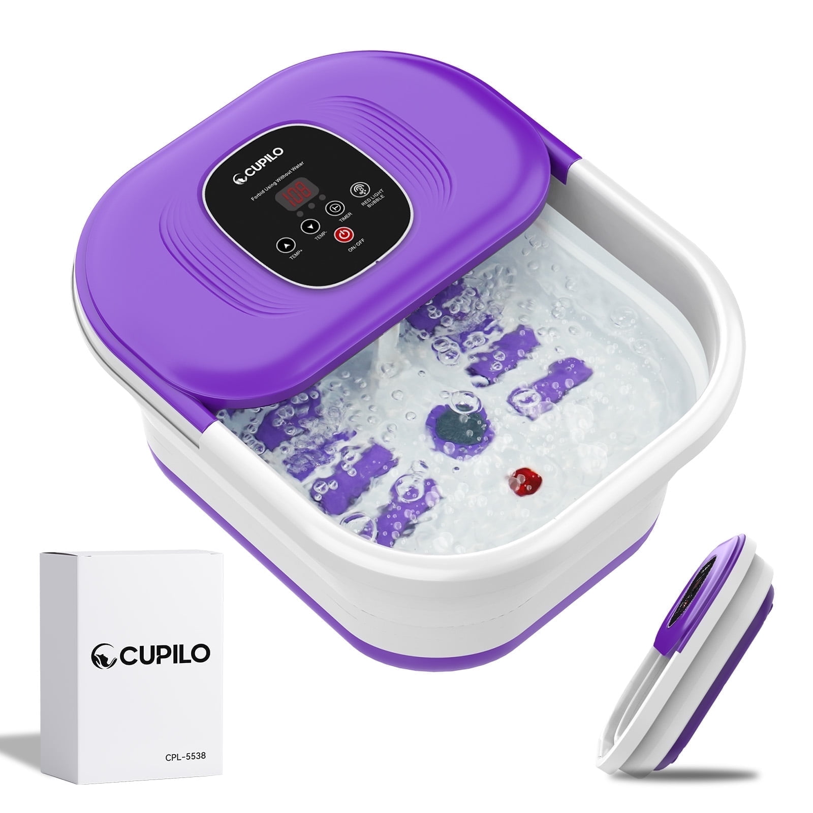 Cupilo Foot Spa Bath Massager with Heat, Collapsible Foot Spa Soaking Tub for Soothe & Relax ...