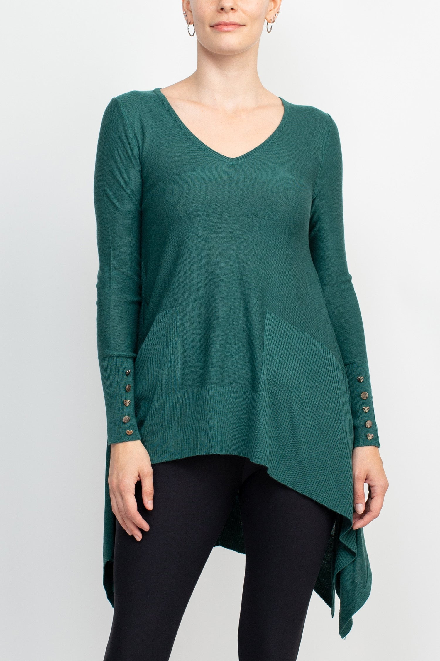 Cupio Boat Neck Long Sleeve High Low Hem Top-FOREST PINE / S - Walmart.com