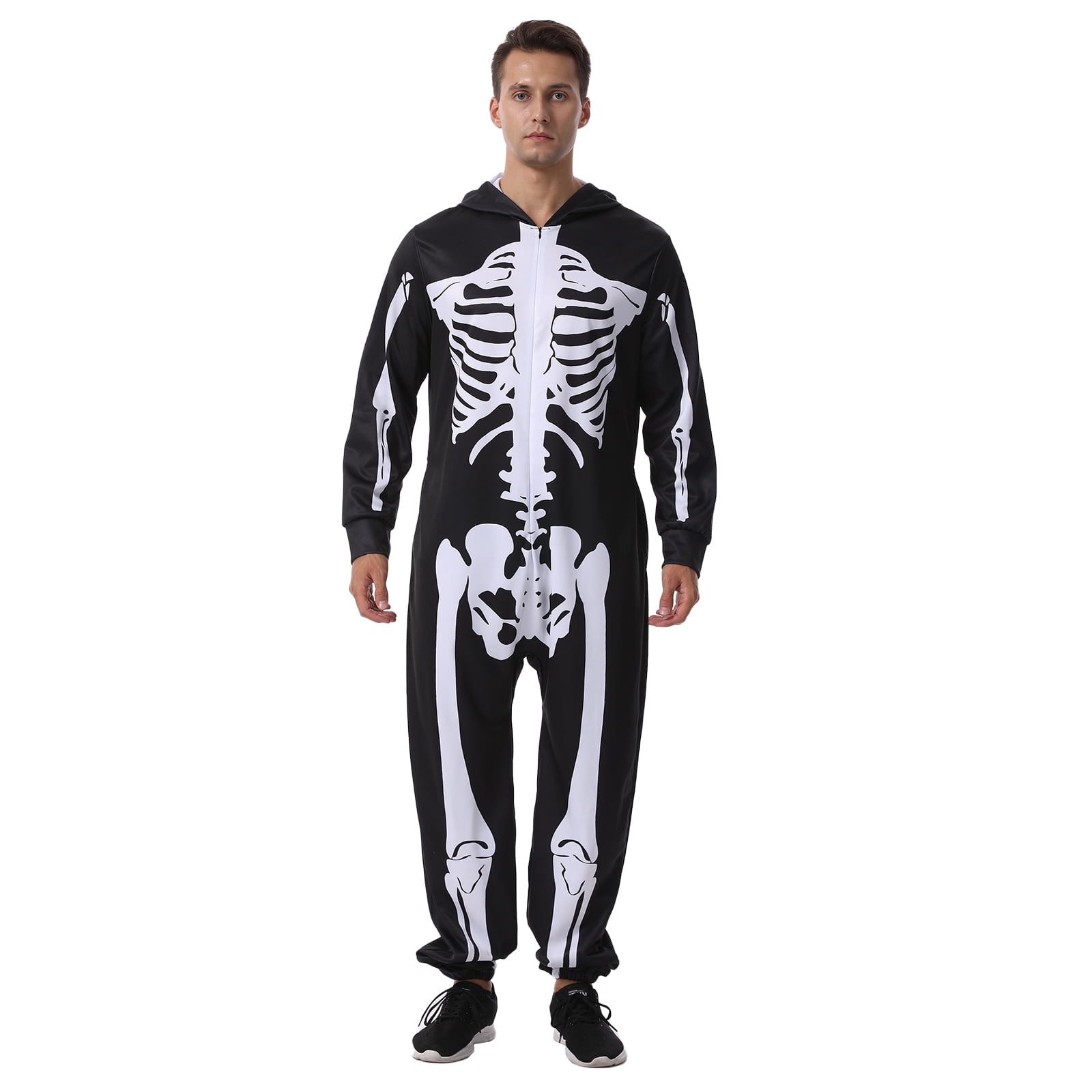 Cupohus Unisex Kid Skeleton Costume Jumpsuit Black and White Halloween ...