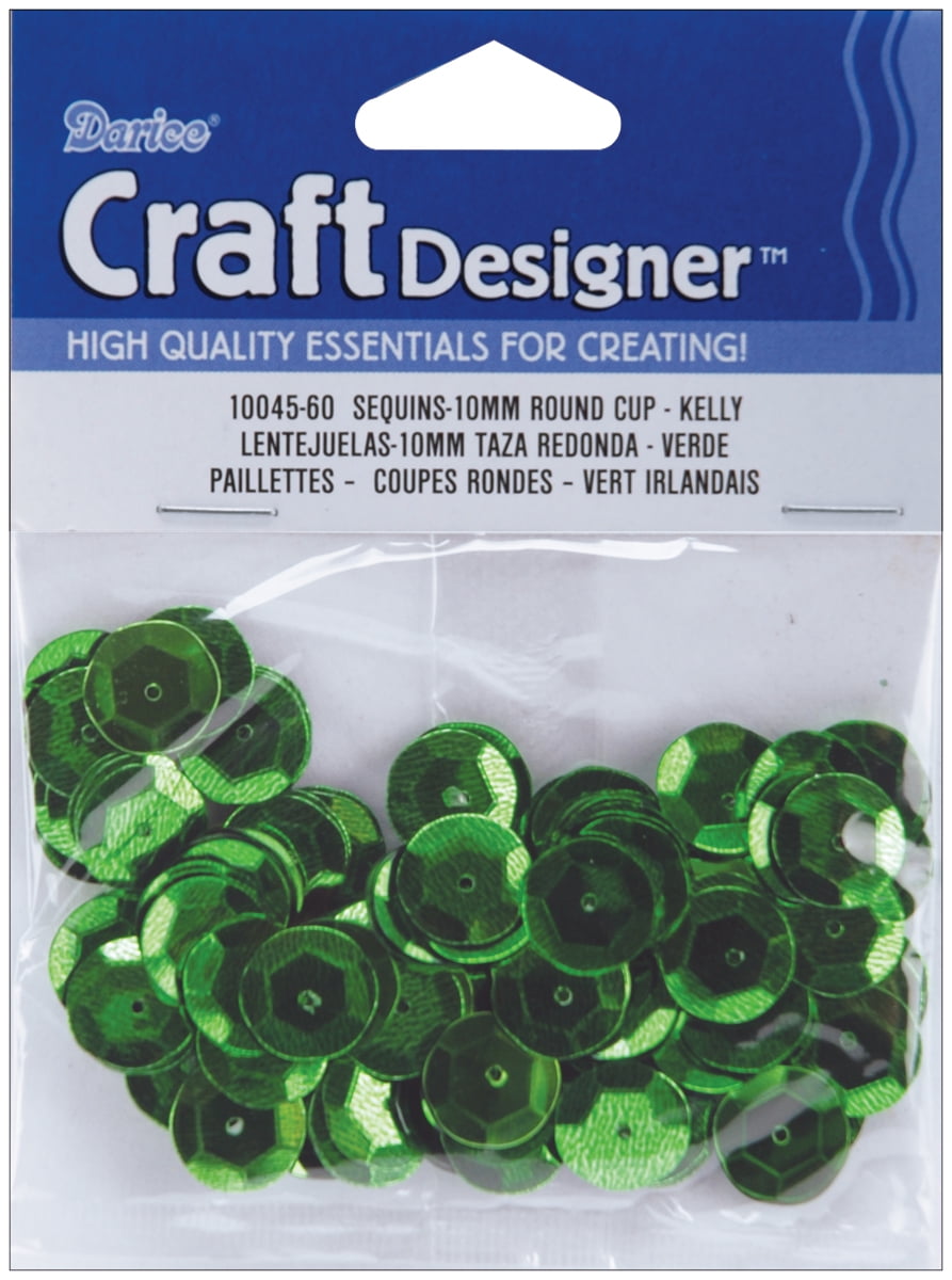 Cupped Sequins 10mm 120/Pkg-Kelly Green - Walmart.com