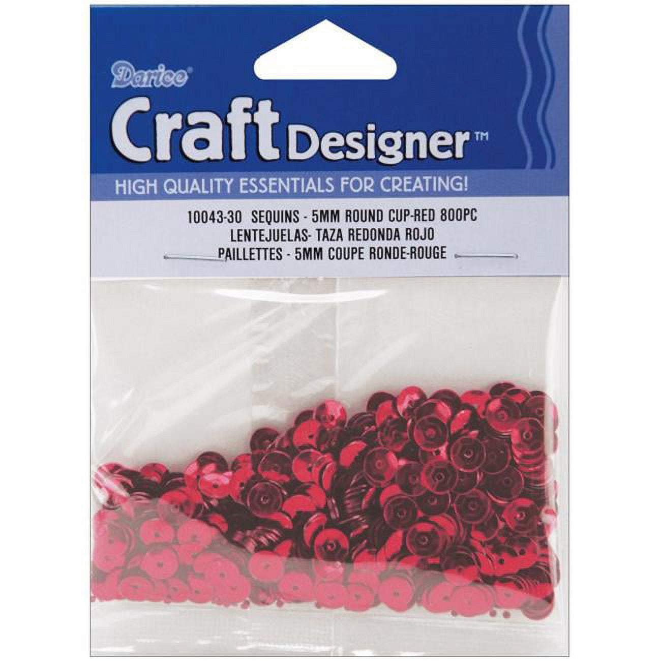 Cupped Sequins 5mm 800/Pkg-Red - Walmart.com