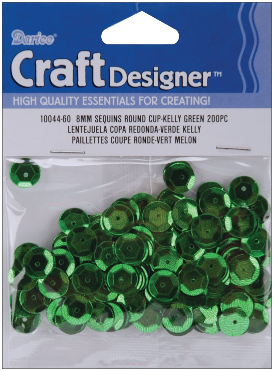 Cupped Sequins 8Mm 200/Pkg-Kelly Green - Walmart.com