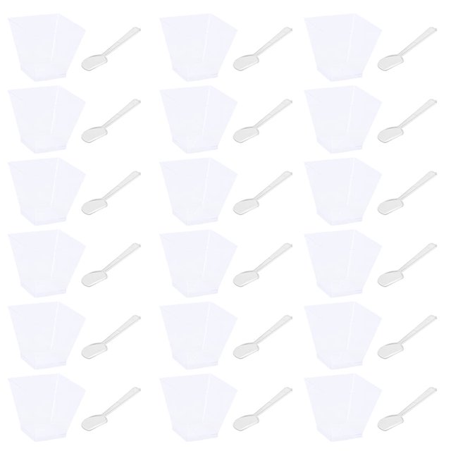 Cups Dessert Plastic Parfait Square Bowls Disposable Pudding Mini ...