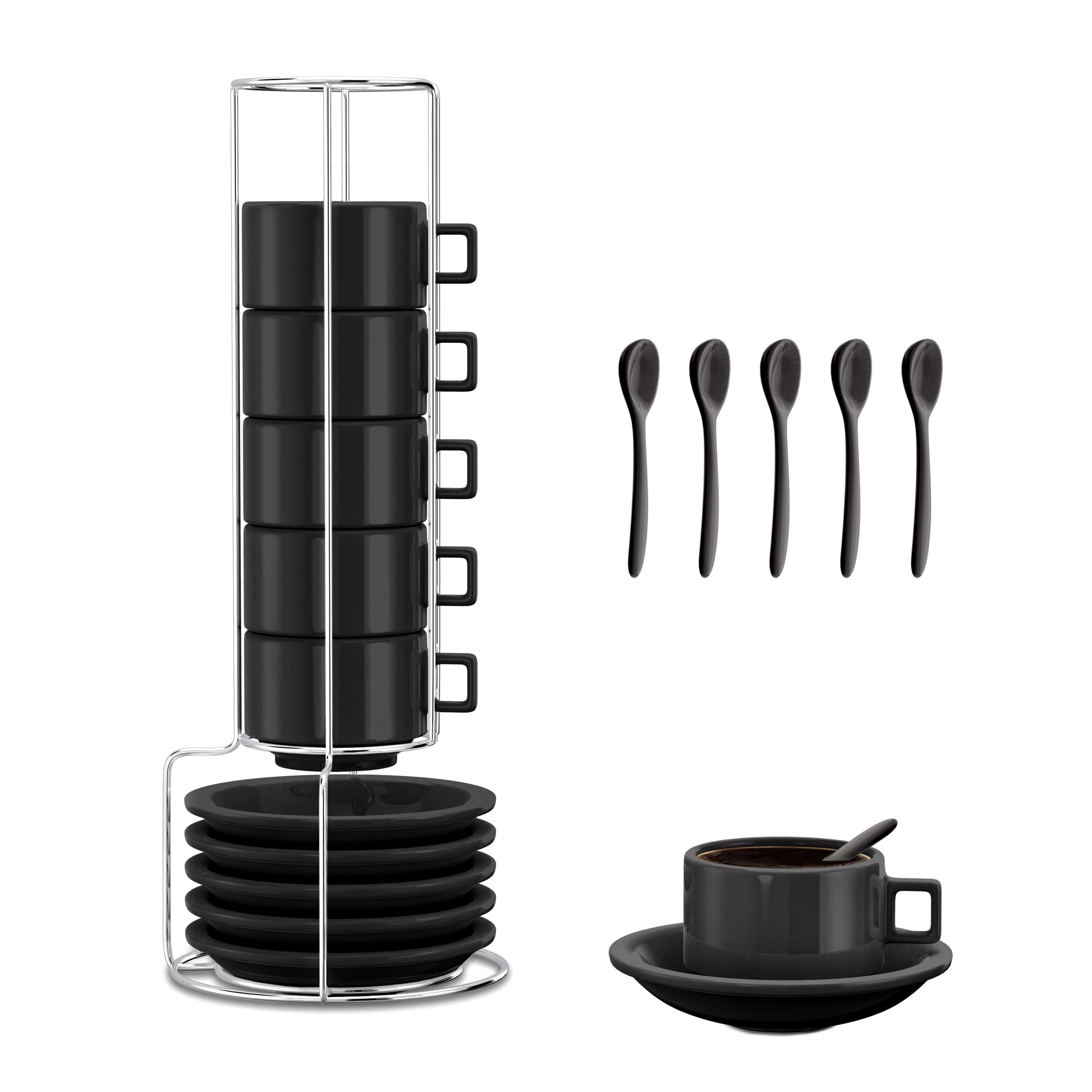 Cups Espresso Stackable - Black - Walmart.com