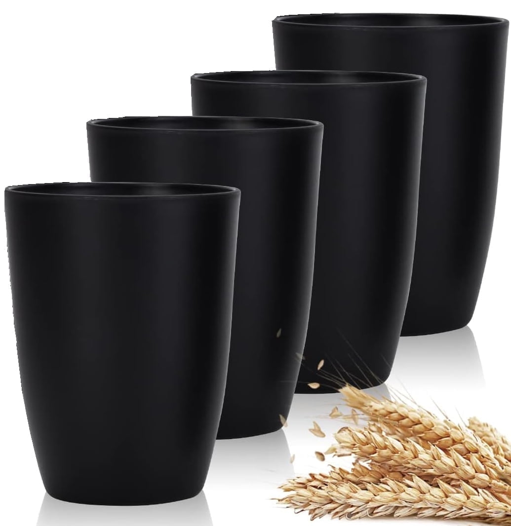 Cups Reusable 4 Pieces, Unbreakable Water Drinking Cup, Wheat Straw ...