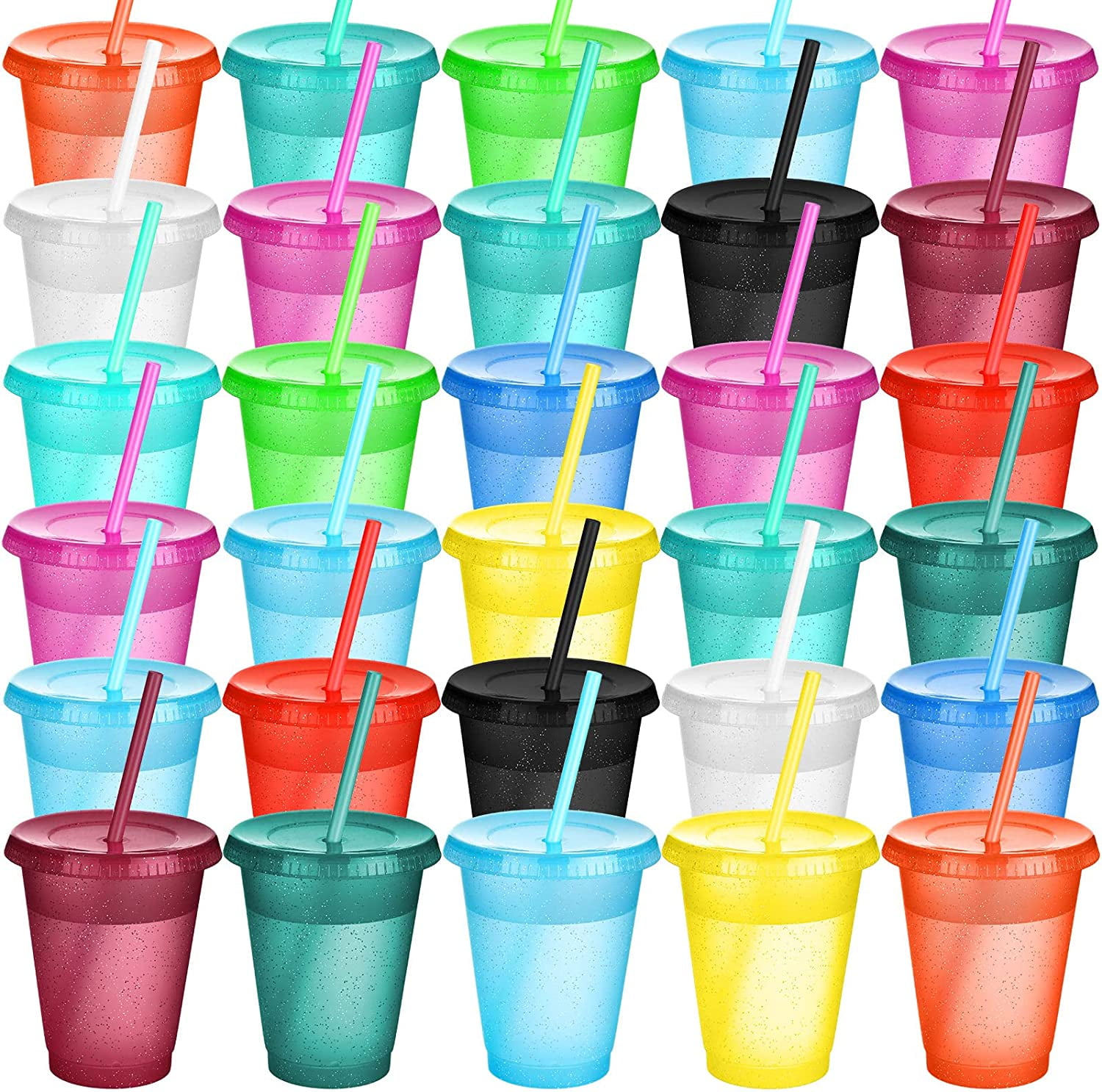 Cups with Straws and Lids Kids Tumbler with Straw Reusable Water Bottle ...