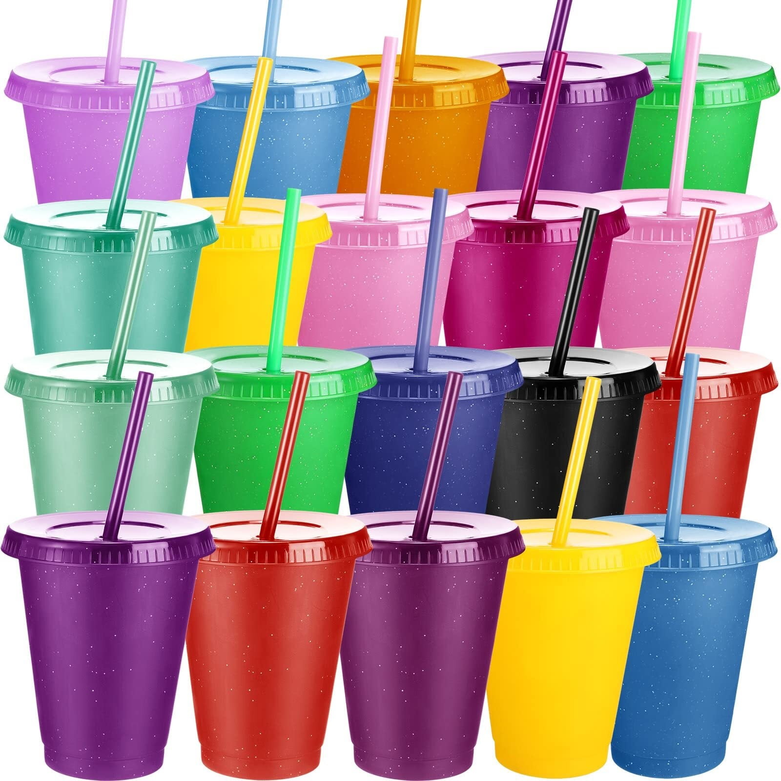 Cups with Straws and Lids Kids Tumbler with Straw Reusable Water Bottle ...