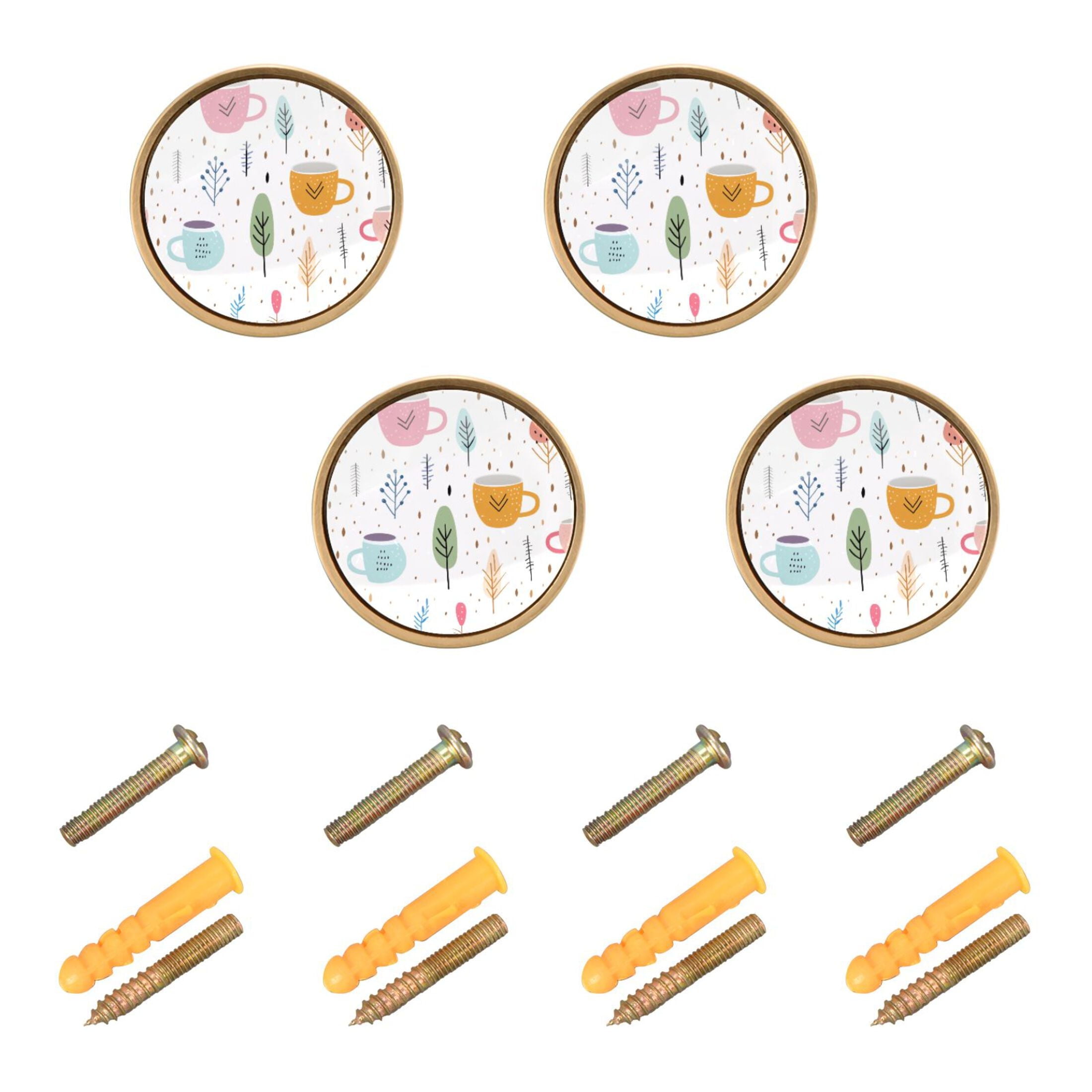Cups and Leaf Cabinet Knobs Kitchen Drawers Knobs Door Round Pulls Knob ...