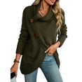 Cupshe Knitwear Sweater for Women Button Front Turtleneck Wrap Long ...