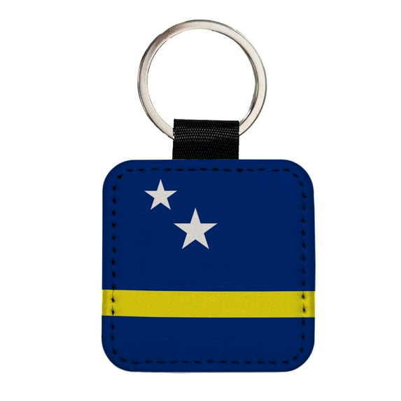 Curaçao Country Flag Faux Leather Square Keychain - Walmart.com