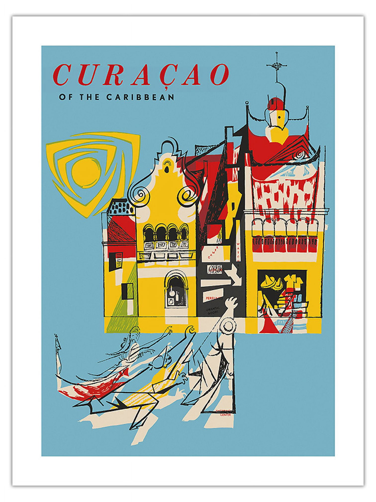 Curaçao (Curacao) of the Caribbean - Vintage Travel Poster c.1950s ...