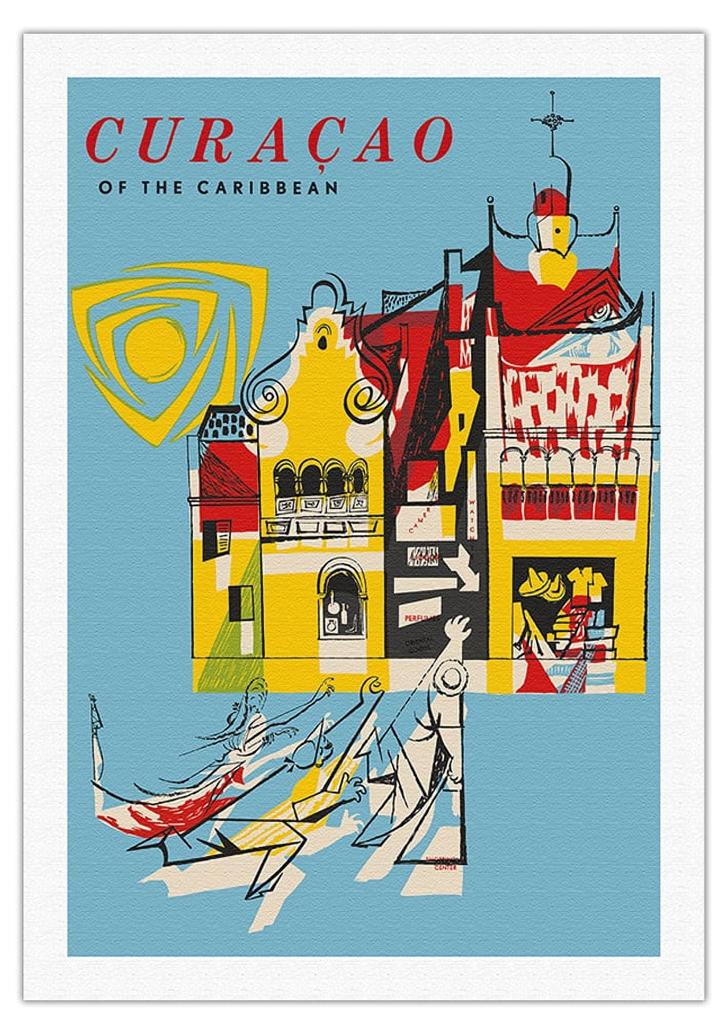 Curaçao (Curacao) of the Caribbean - Vintage Travel Poster c.1950s ...