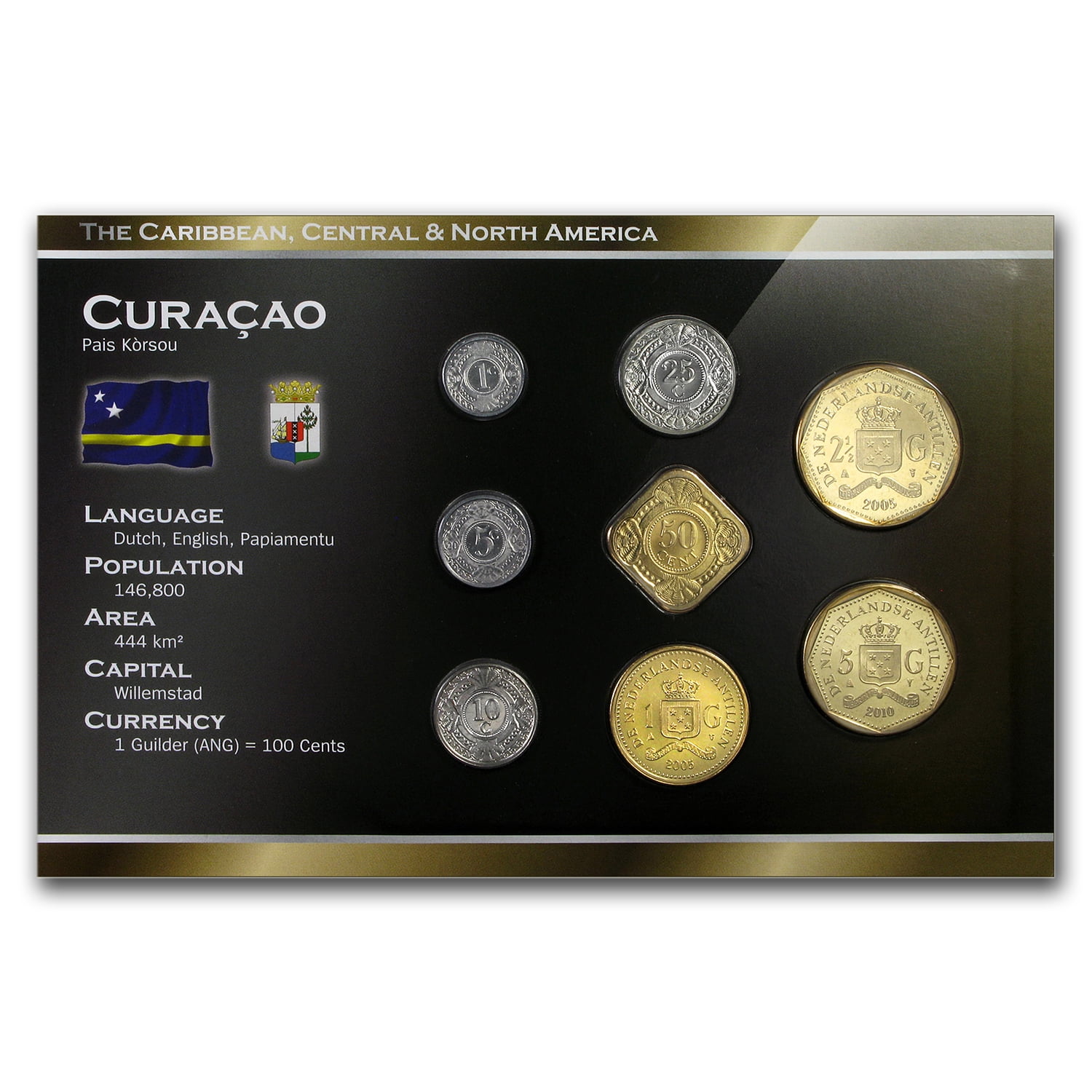 Curacao 1 Cent - 5 Gulden 8-Coin Set BU - Walmart.com