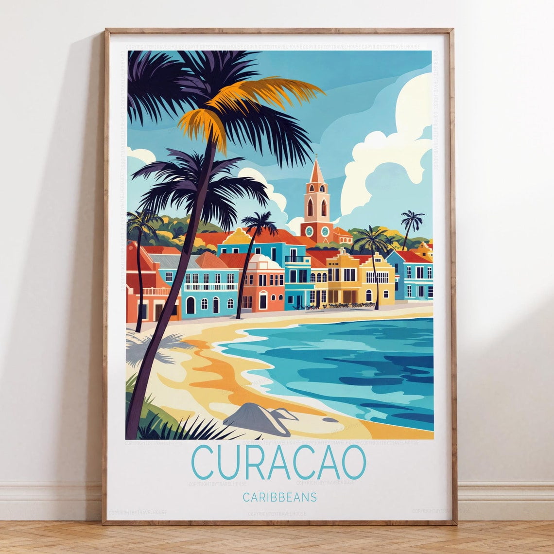 Curacao Caribbeans Travel Poster, Curacao Willemstad Wall Art ...